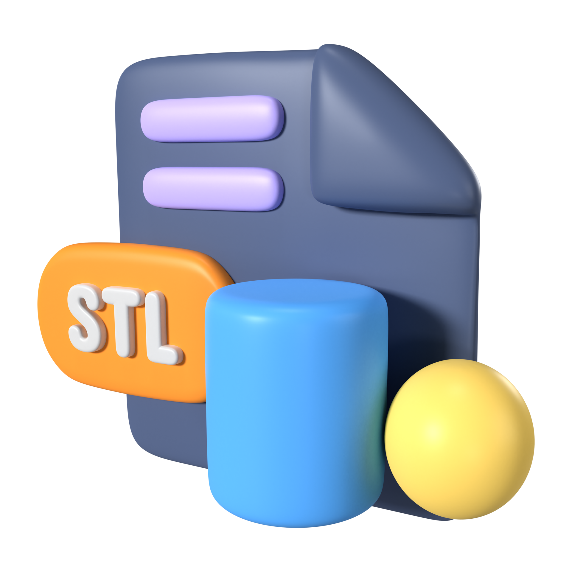 STL File Extension 3D Illustration Icon 34468314 PNG