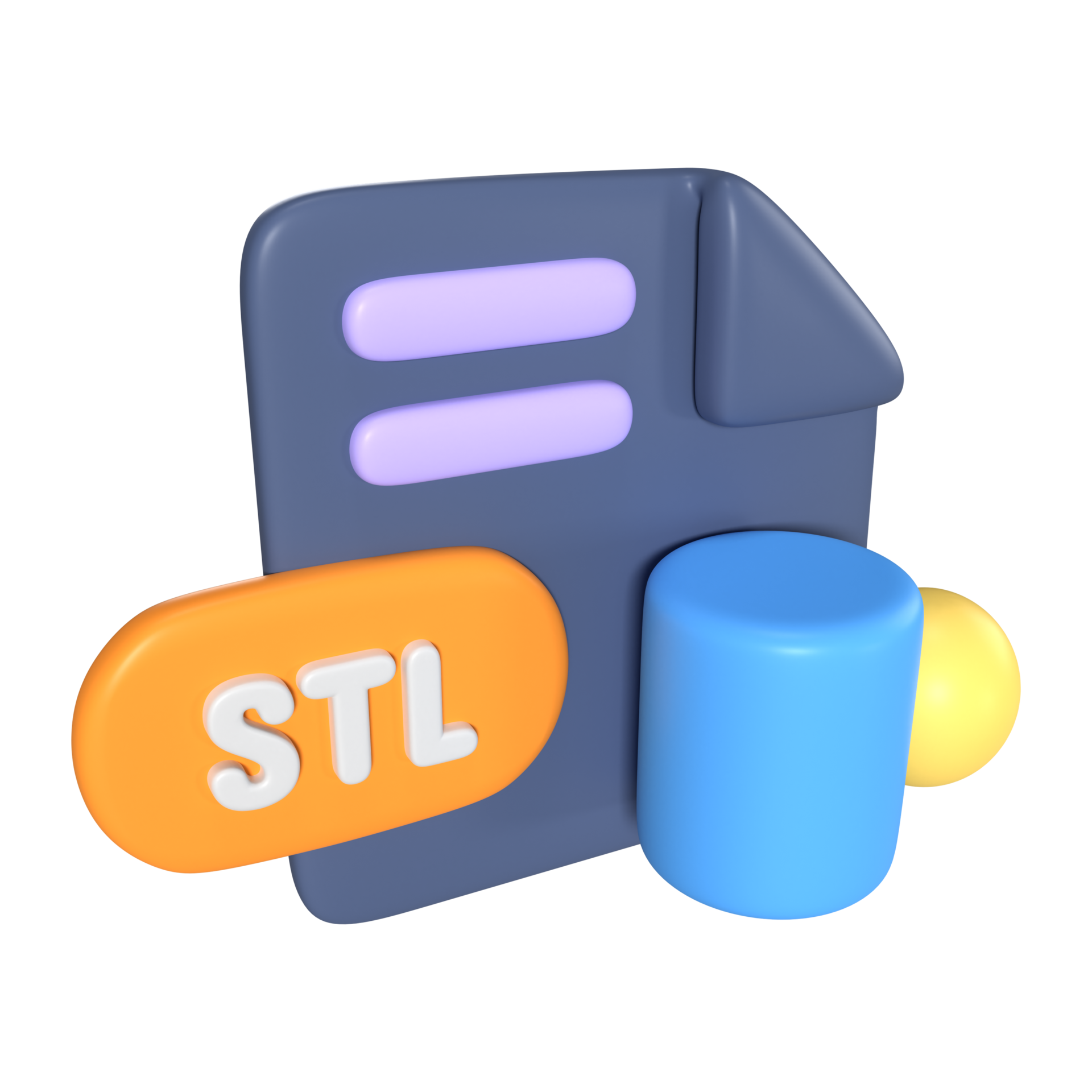 STL File Extension 3D Illustration Icon 34468319 PNG
