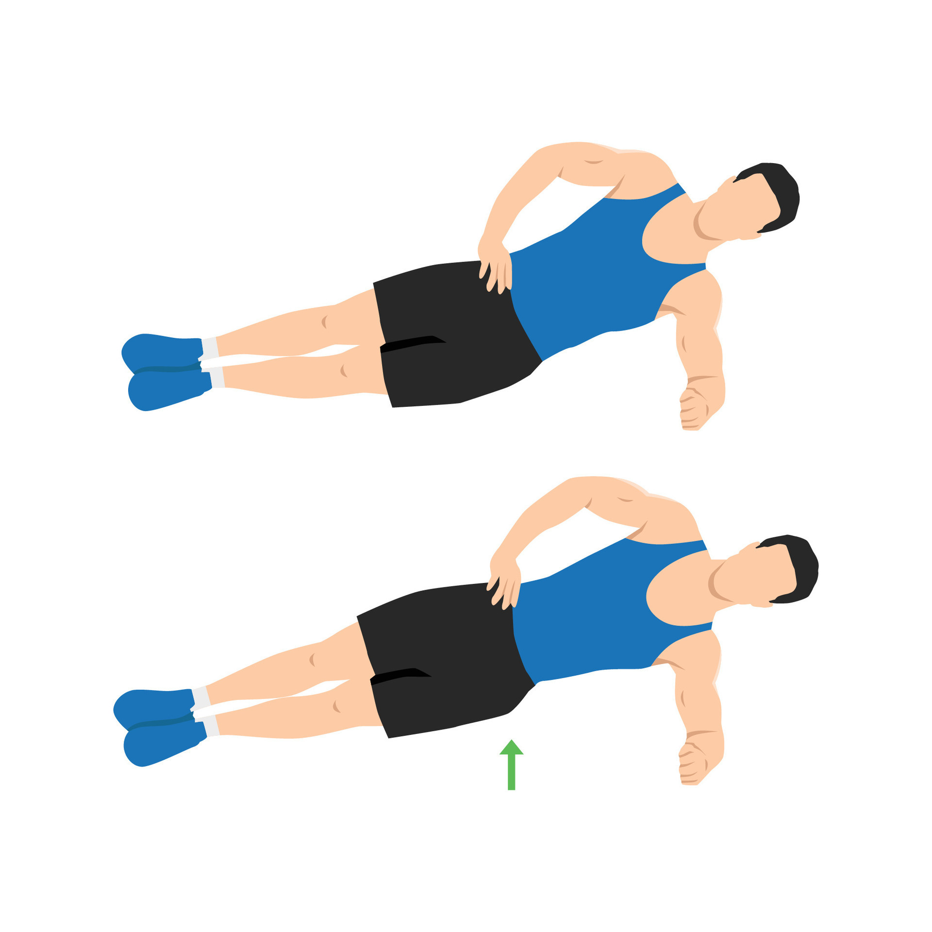 Man doing side plank hip raises exercise. 34468606 Vector Art at Vecteezy Man doing side plank hip raises exercise. 34468606 Vector Art at Vecteezy