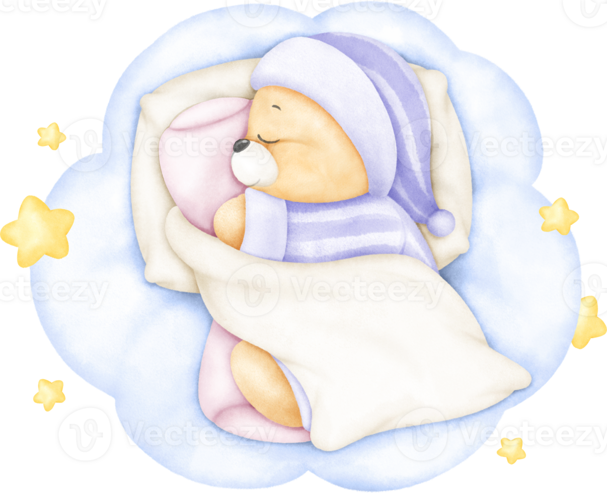 Cute teddy bear sleeping 34469000 PNG