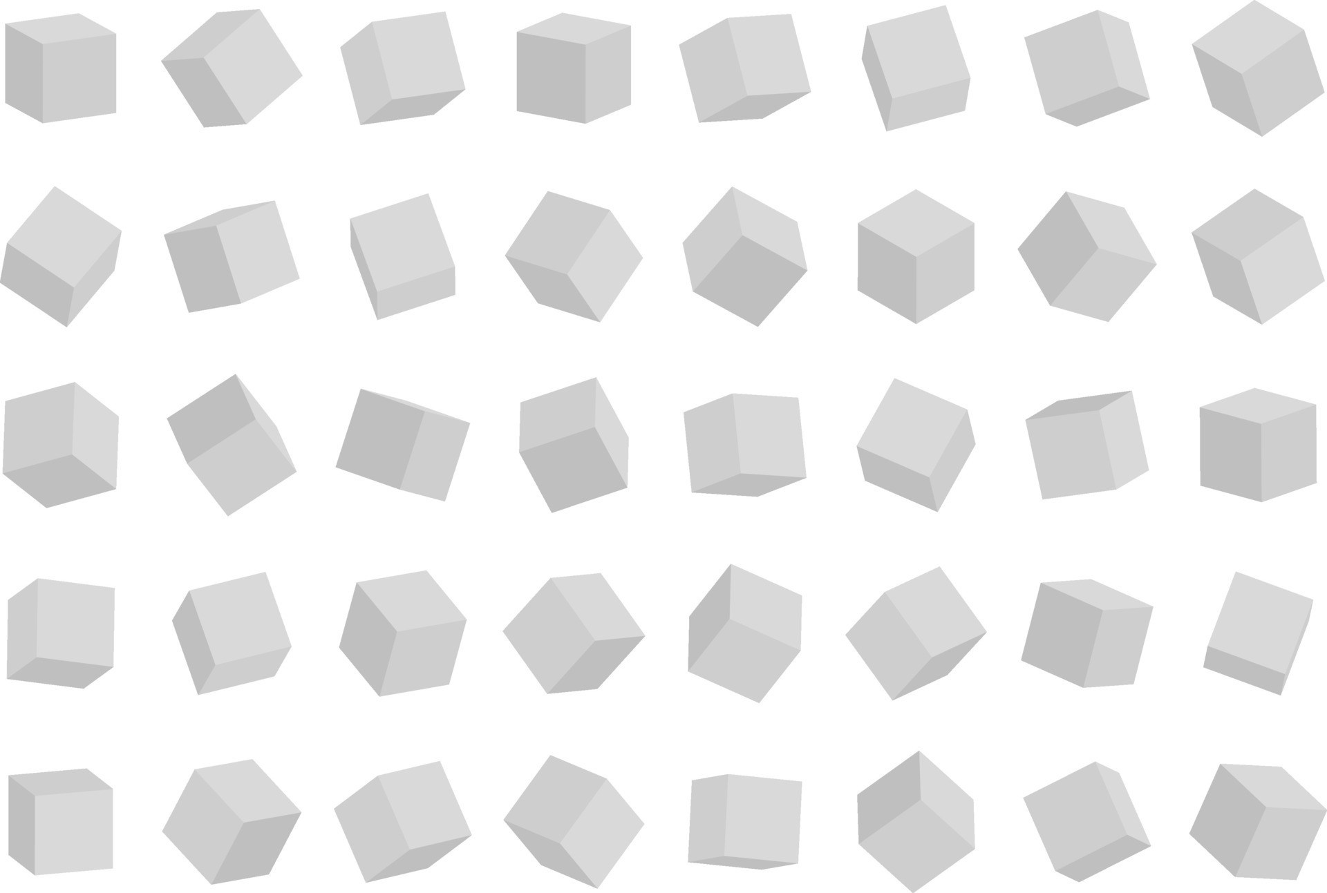 Set Of Cubes In Different Angles View Isolated On White Background Vector Illustration 34469689