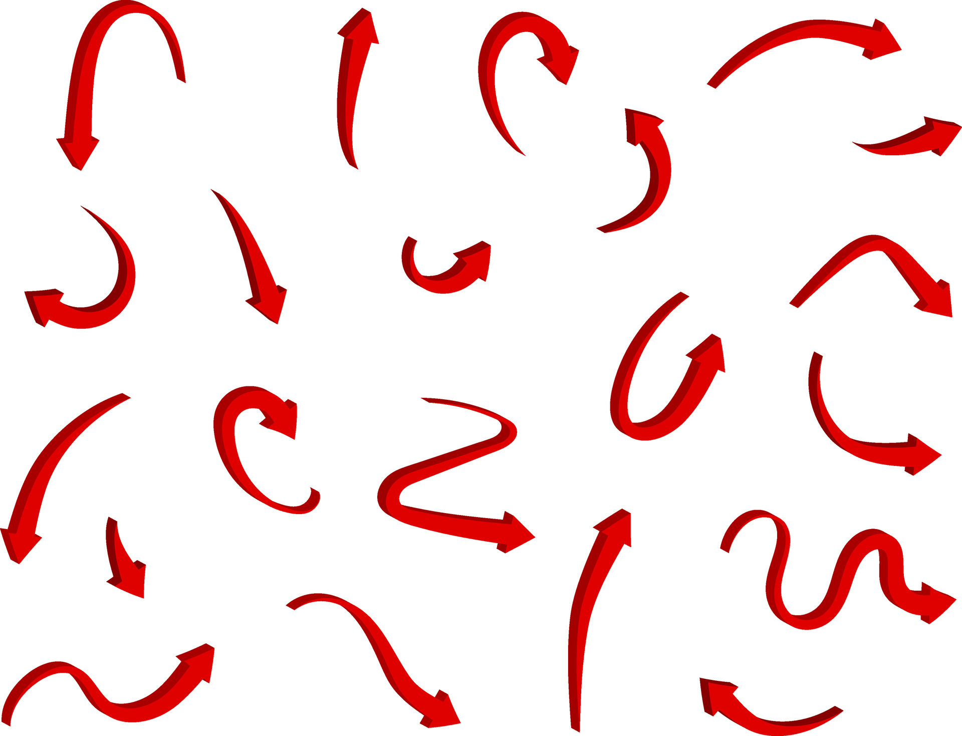 Red Arrow Icon Indicating Different Direction A Set Icons Isolated On A White Background For