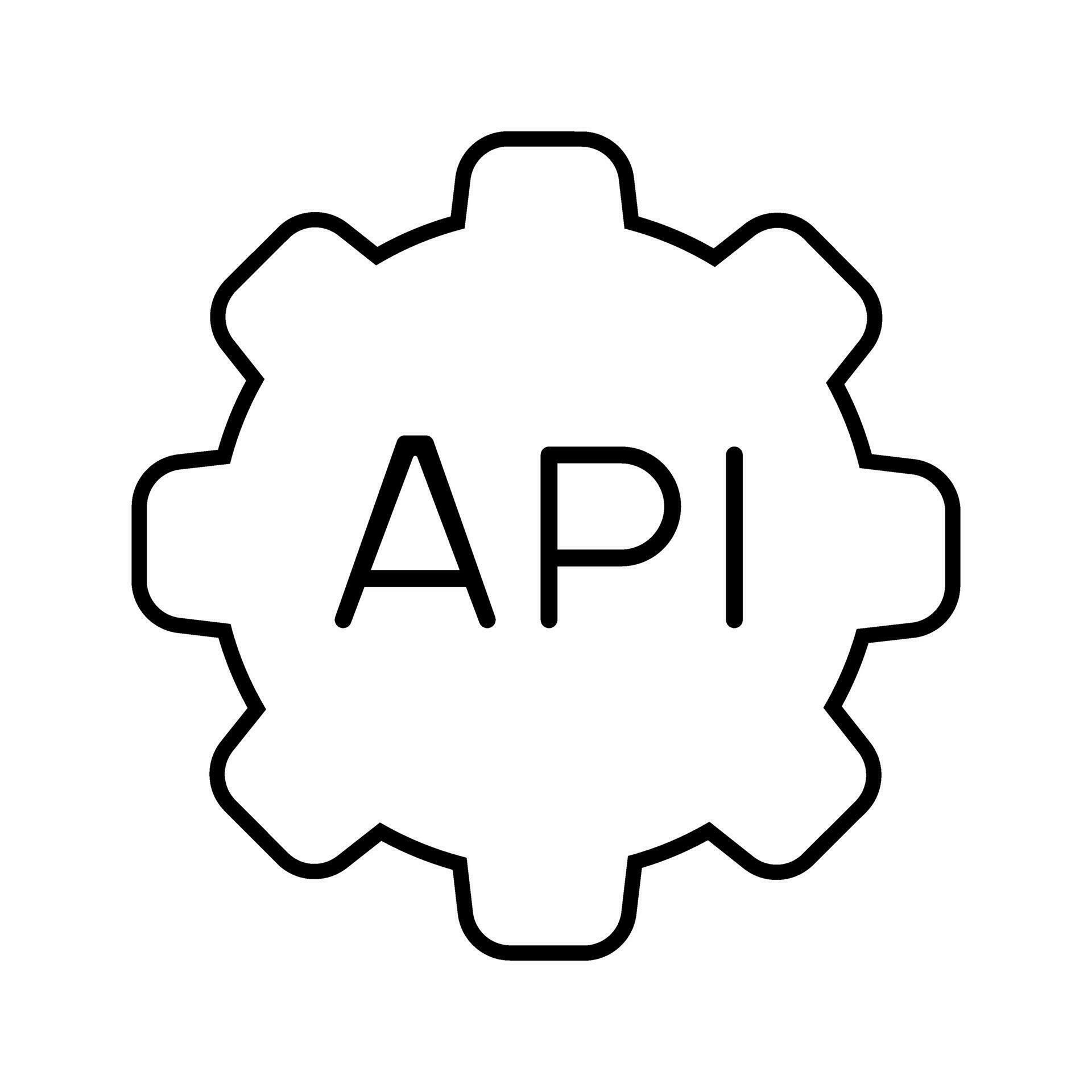 Api vector icon. software integration illustration sign. application ...