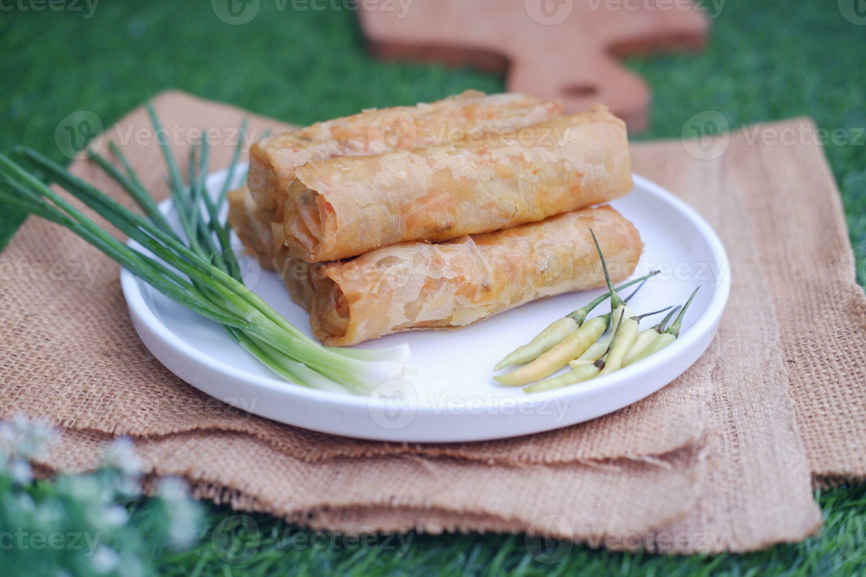 Lumpia or lunpia, traditional snacks from Semarang, Central Java ...