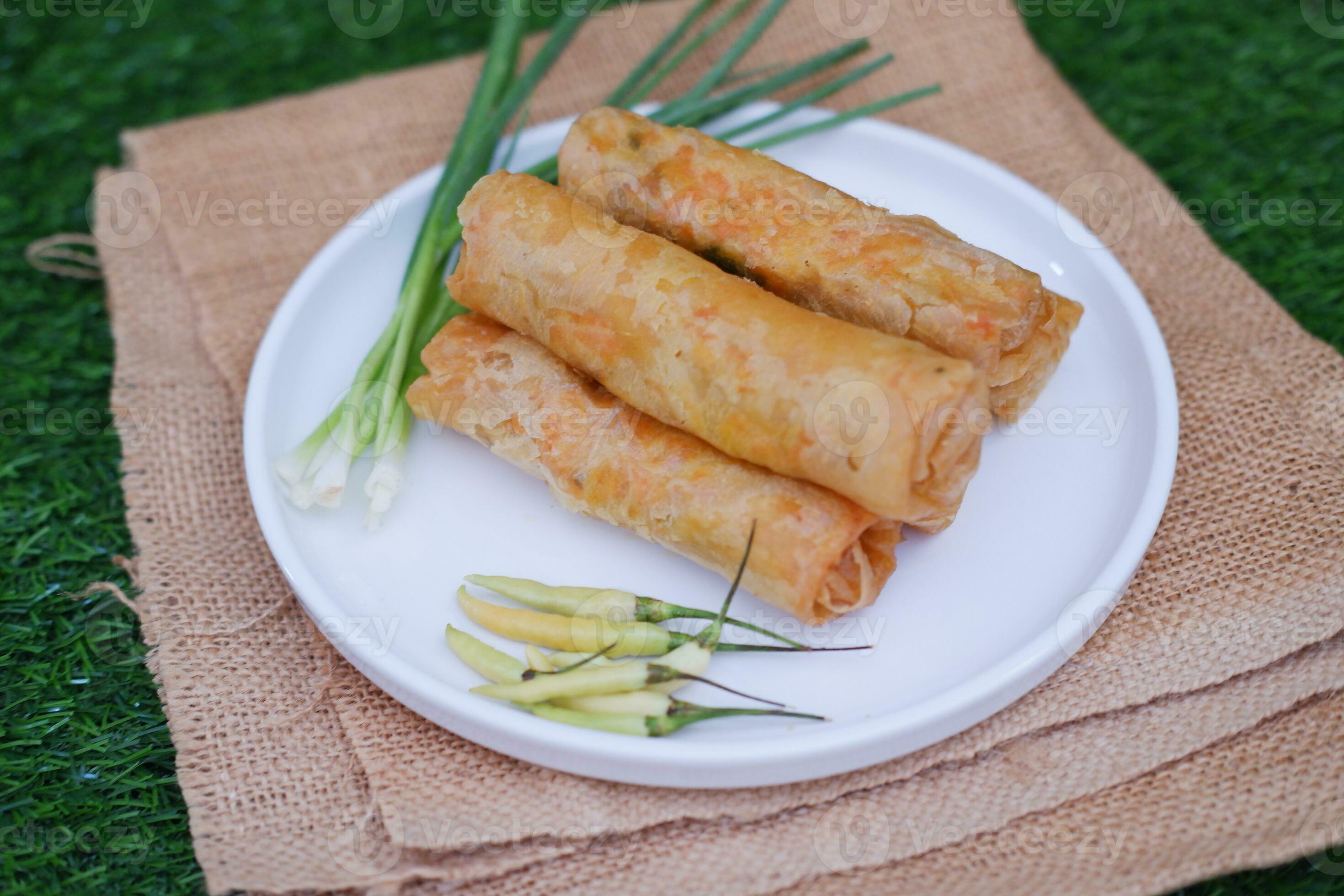 Lumpia or lunpia, traditional snacks from Semarang, Central Java ...