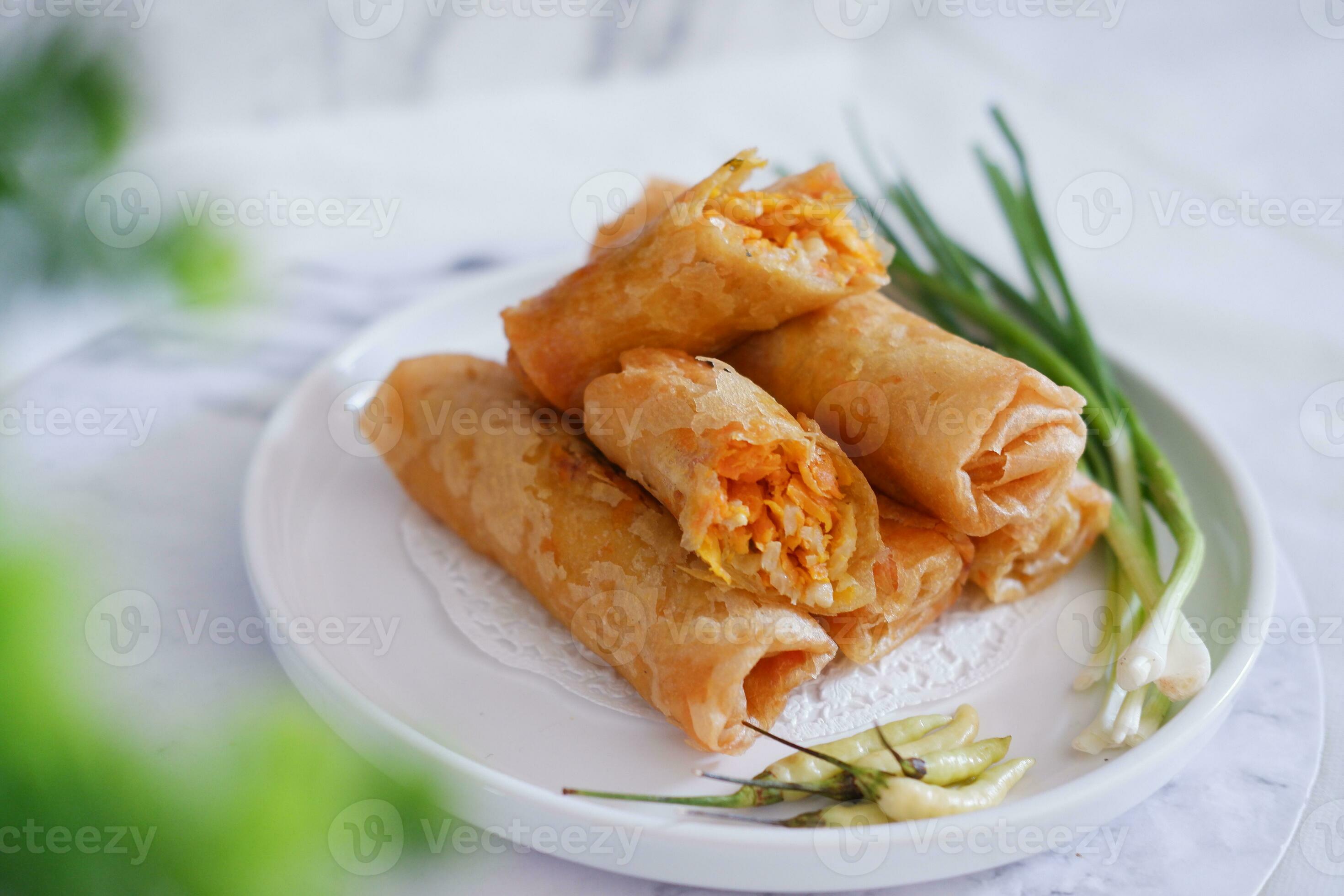 Lumpia or lunpia, traditional snacks from Semarang, Central Java ...