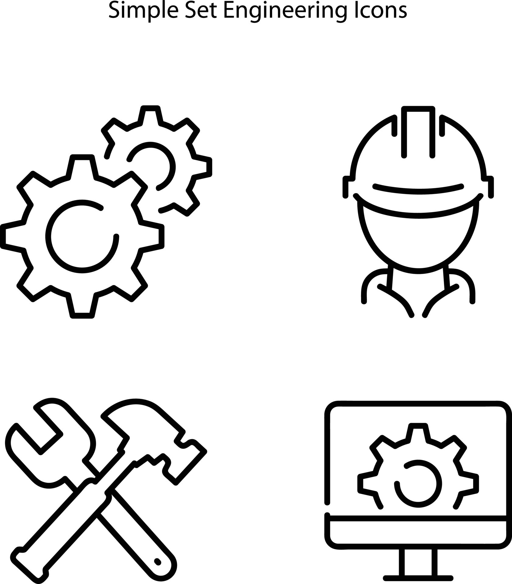 Simple Set Of Setup And Settings Related Vector Line Icons Contains Such Icons As Installation