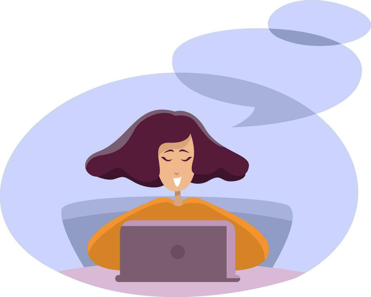 Girl Chatting On Laptop Illustration Vector On A White Background 34511530 Vector Art At Vecteezy