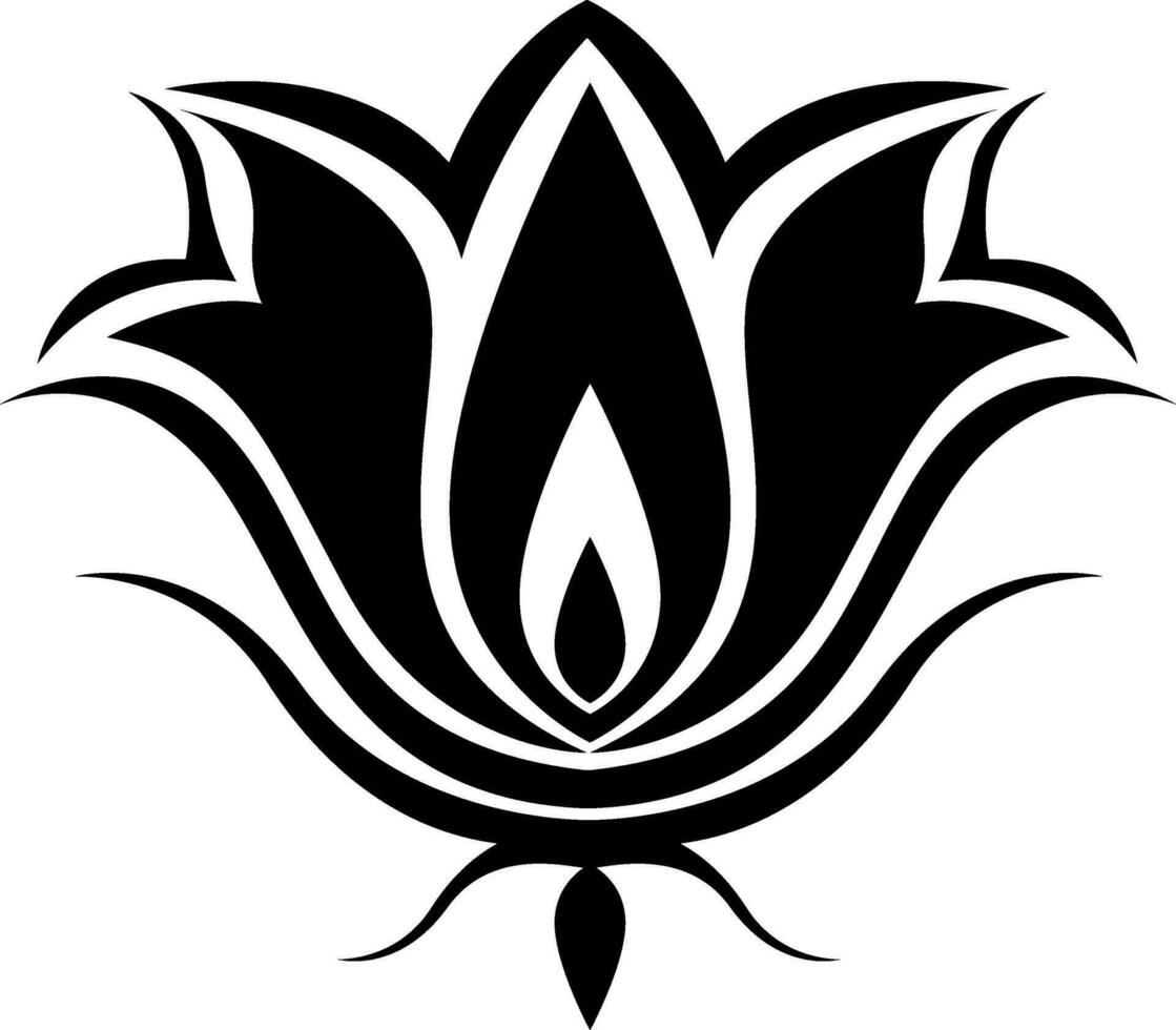 Black Lotus Flower Tattoo Tattoo Illustration Vector On A White Background 34511888 Vector