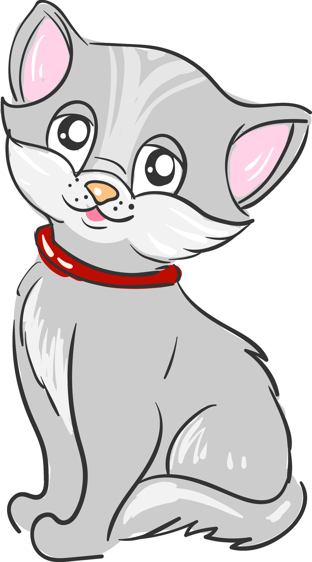 Cute grey cat 34512330 Vector Art at Vecteezy