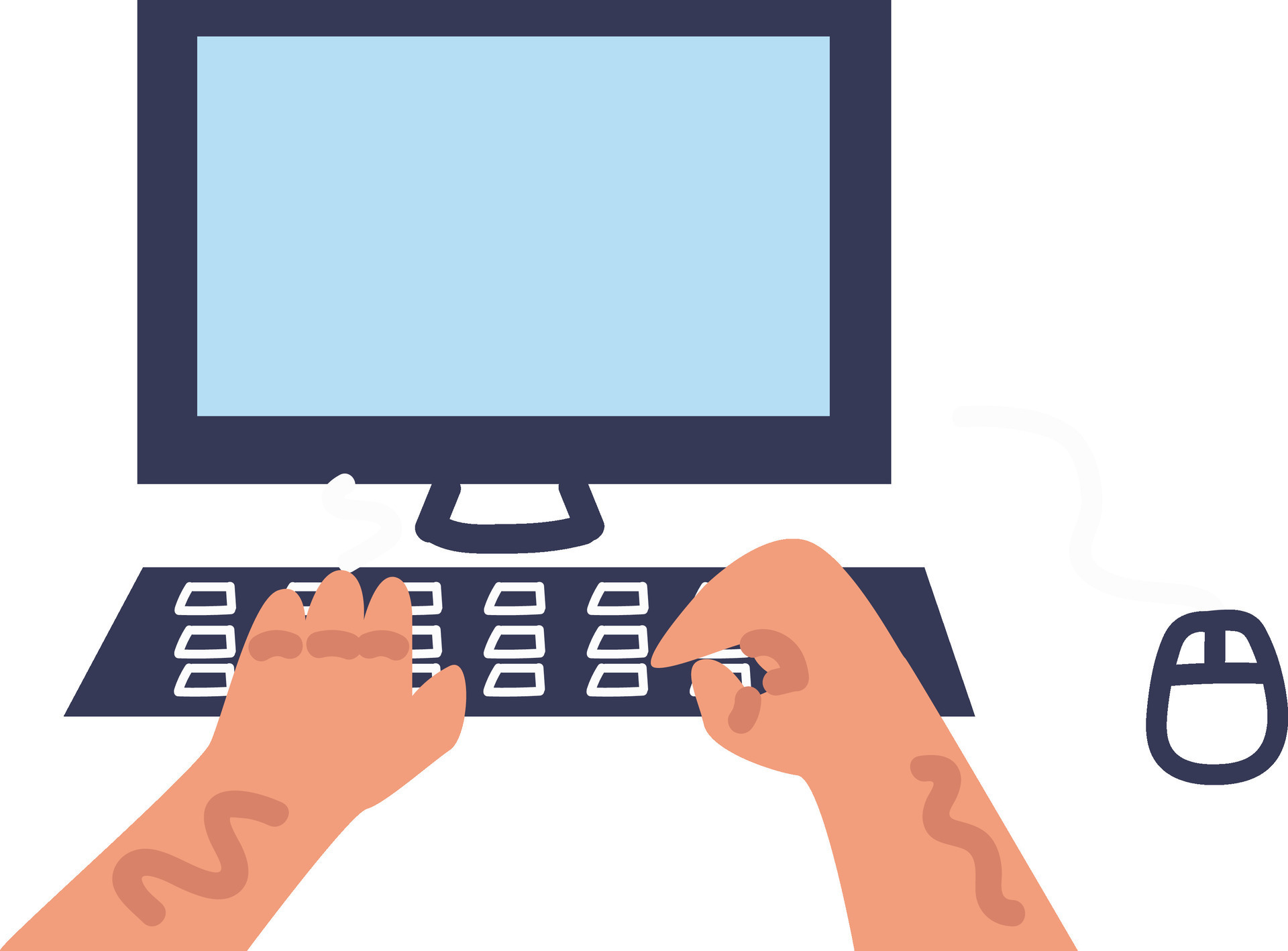 Man Typing On Keyboard Vector Illustration 34512347 Vector Art At Vecteezy