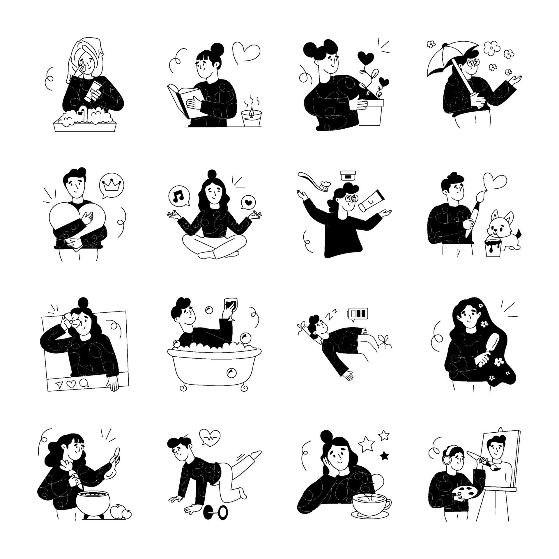 Set of Self Care Hand Drawn Illustrations 34515183 Vector Art at Vecteezy Set of Self Care Hand Drawn Illustrations 34515183 Vector Art at Vecteezy