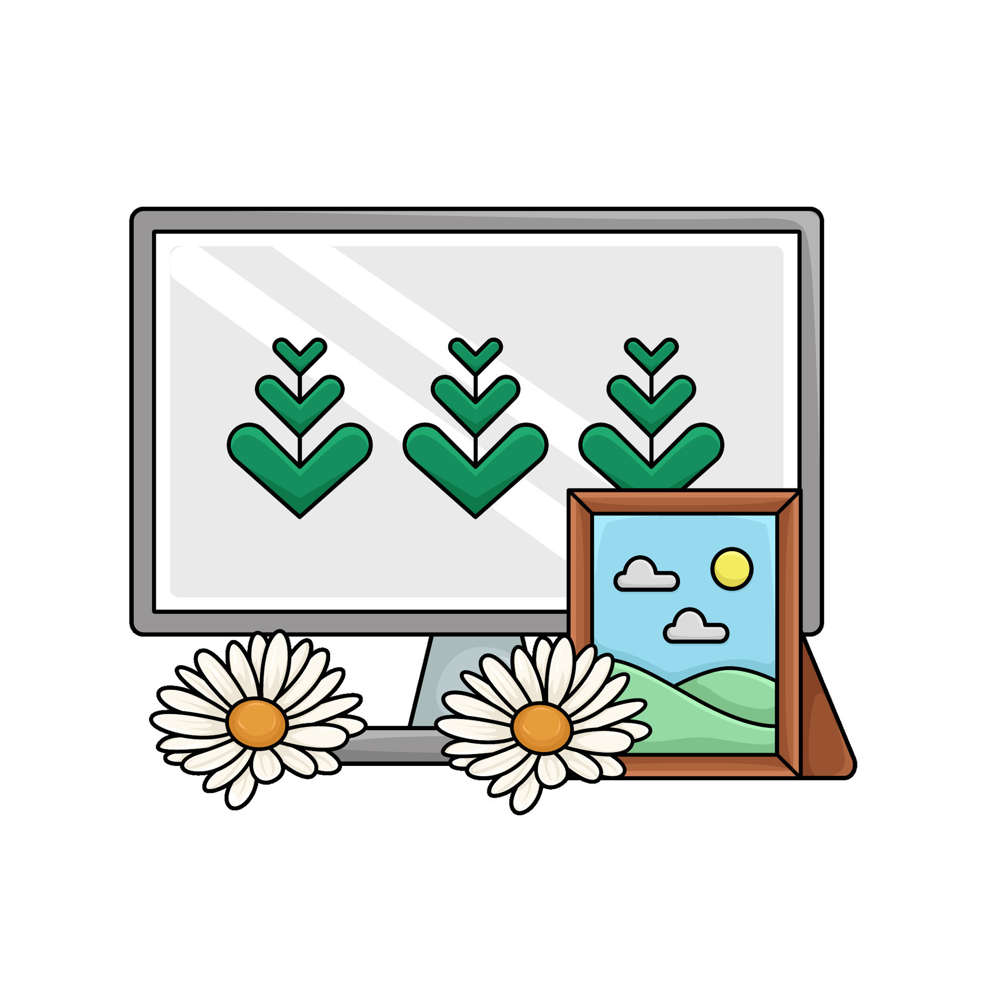 picture in frame with in computer illustration 34524407 Vector Art at ...