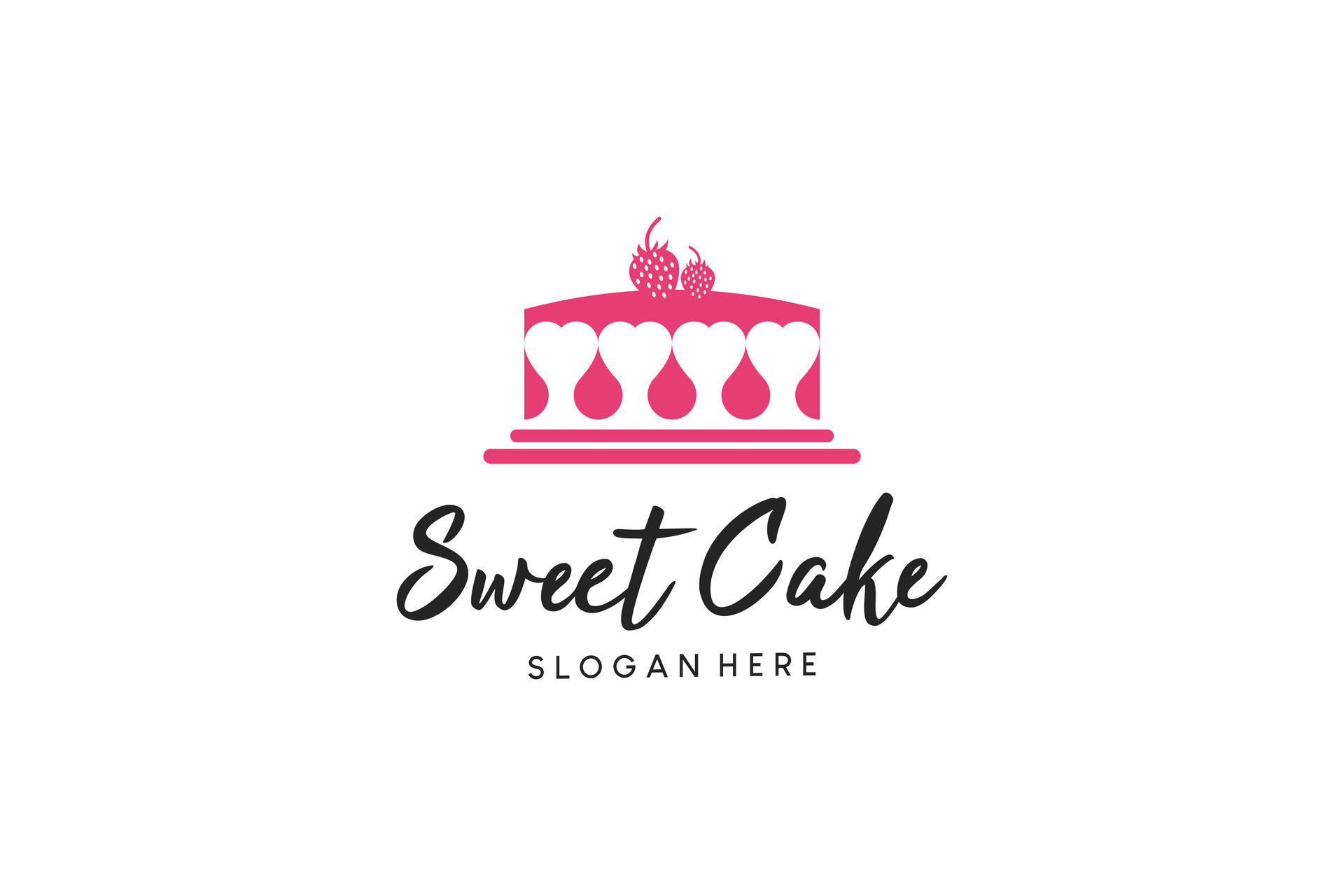 Modern Pink Heart Sweet Cake Logo Design 34526633 Vector Art At Vecteezy