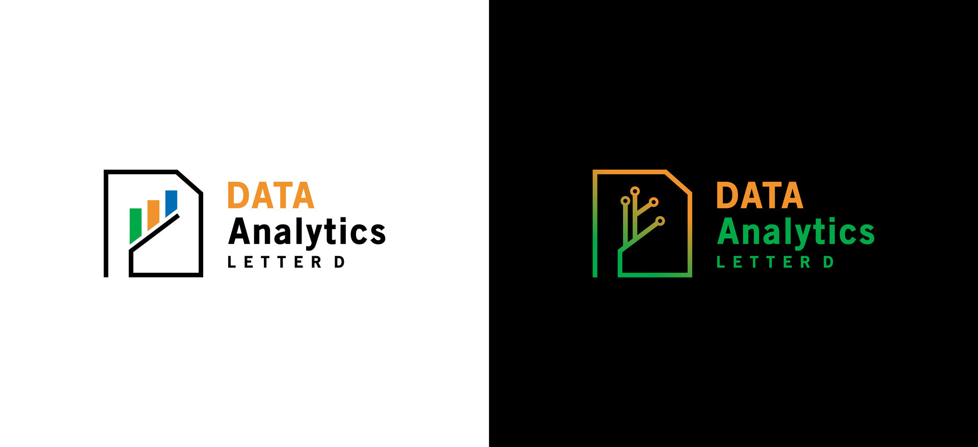 Modern D letter data analysis logo design for data finance, investment ...