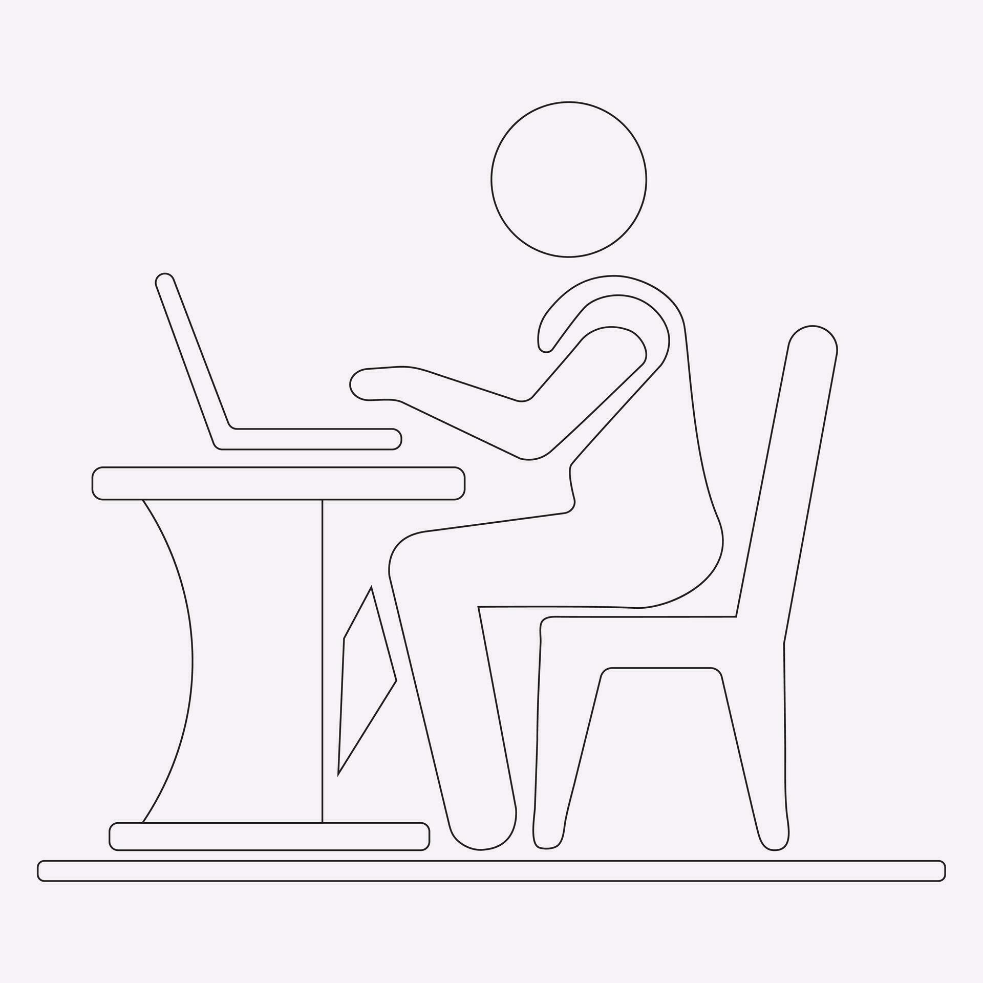 Businessman Working on Computer Vector illustration. 34527051 Vector ...