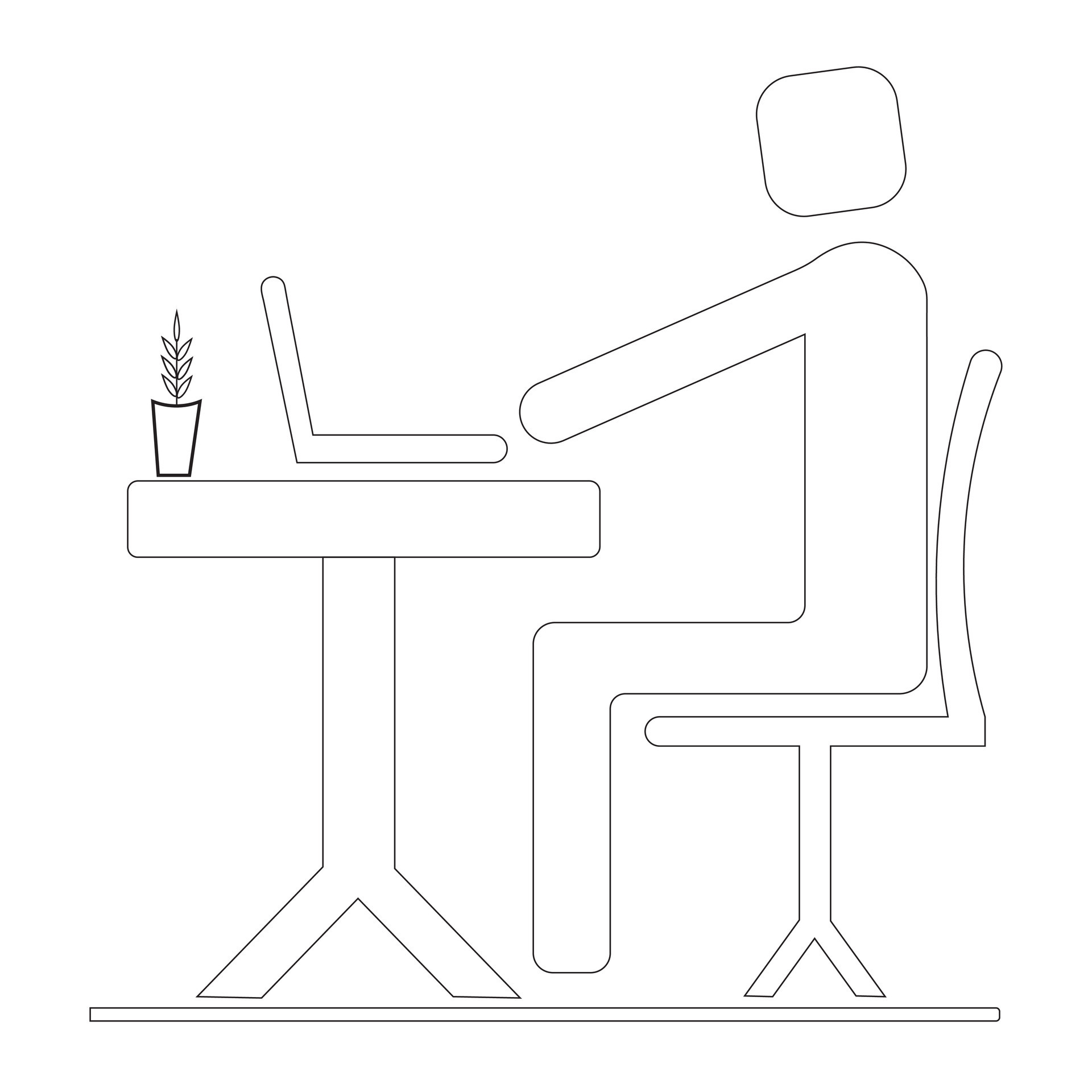 Businessman Working on Computer Vector illustration 34527096 Vector Art ...