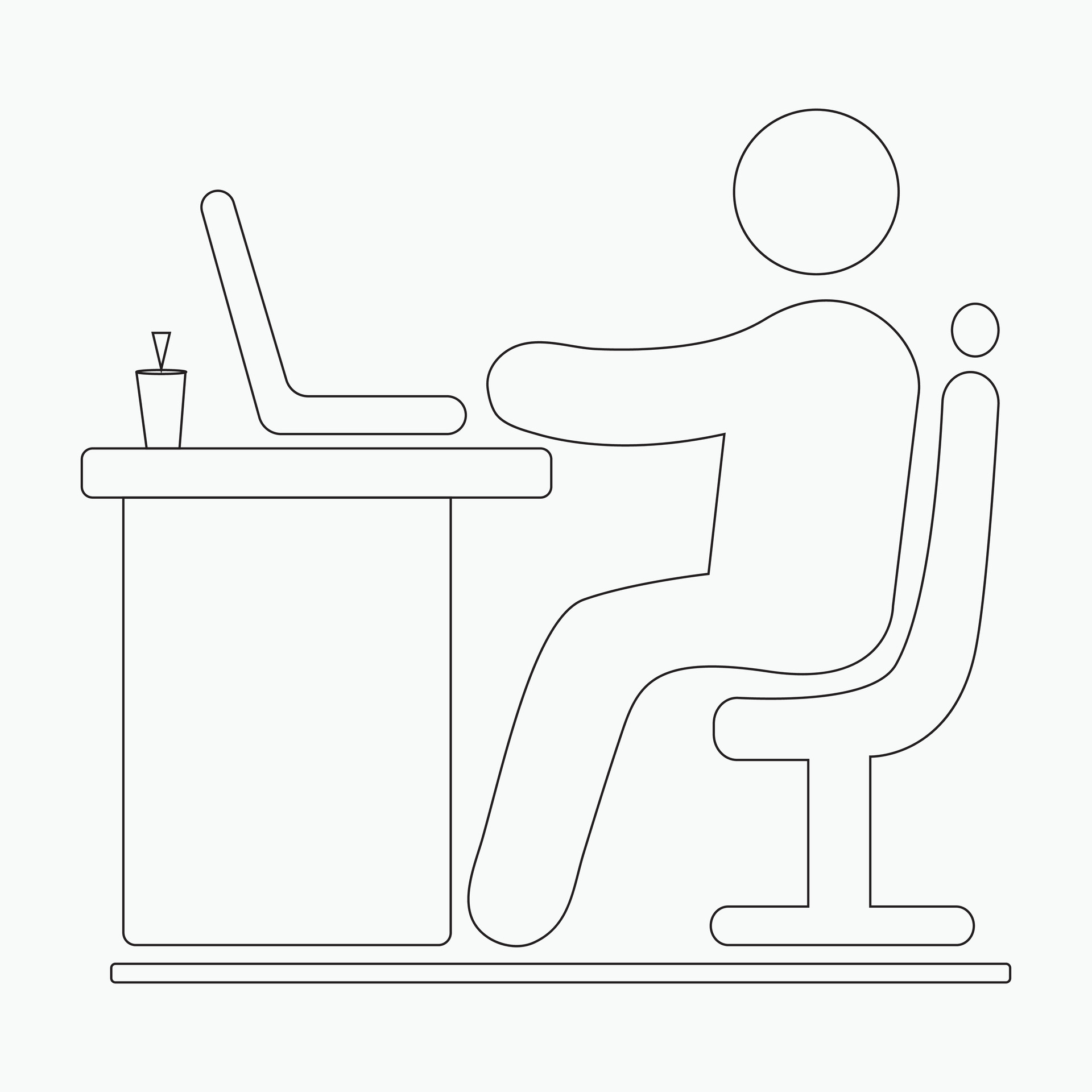 Businessman Working on Computer Vector illustration 34527098 Vector Art ...