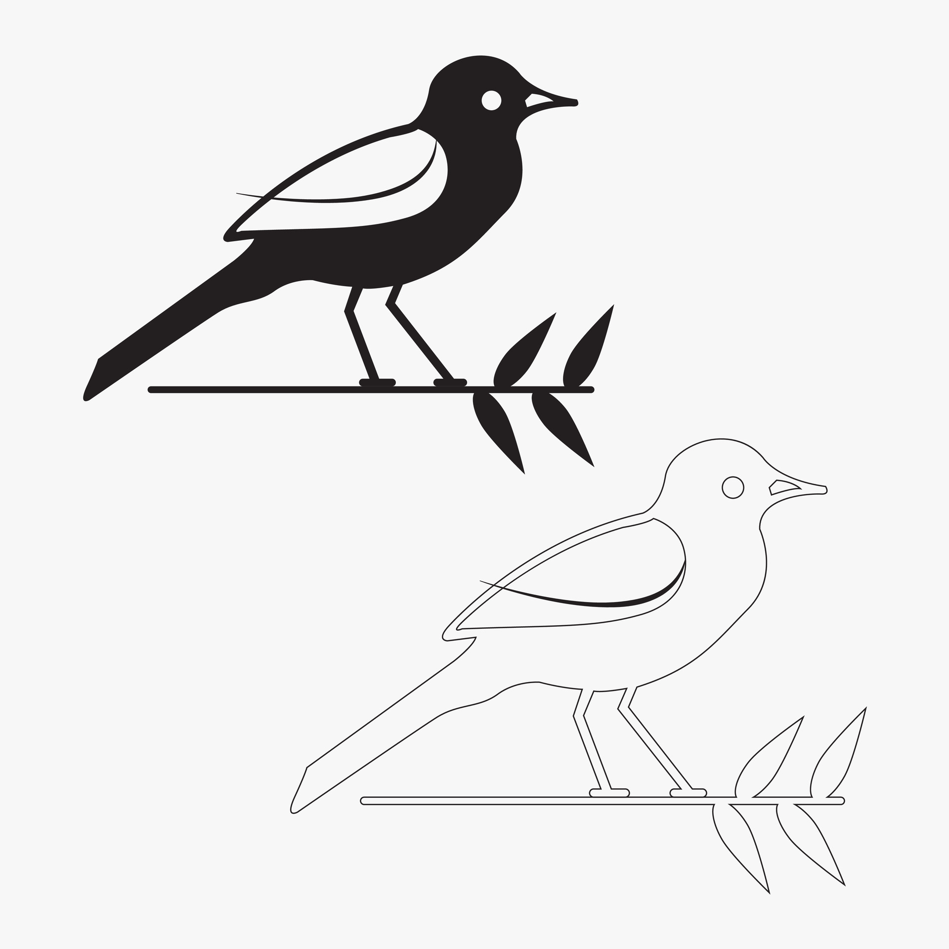 Bird illustration line art vector eps 34527101 Vector Art at Vecteezy