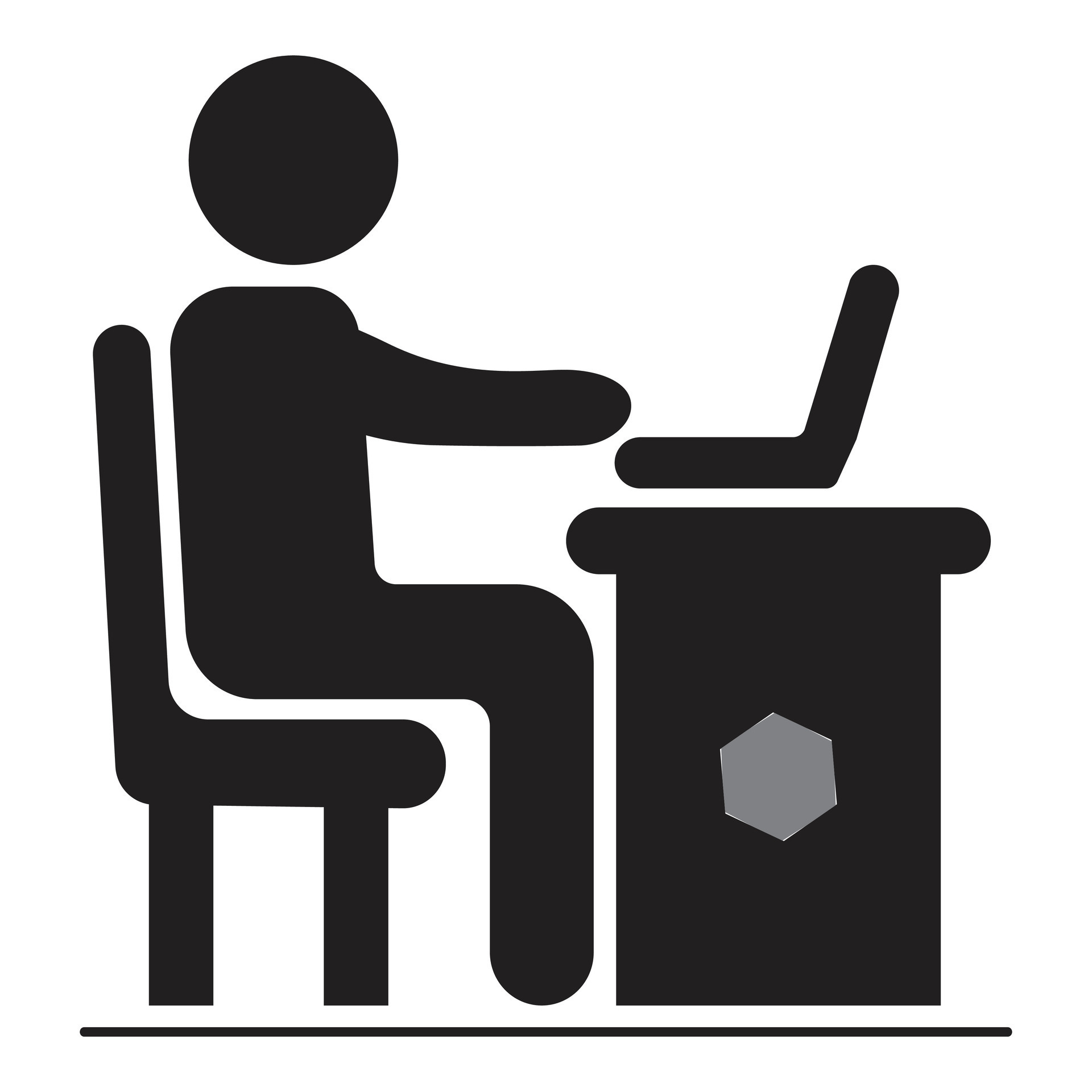 Businessman Working on Computer Vector illustration 34527103 Vector Art ...