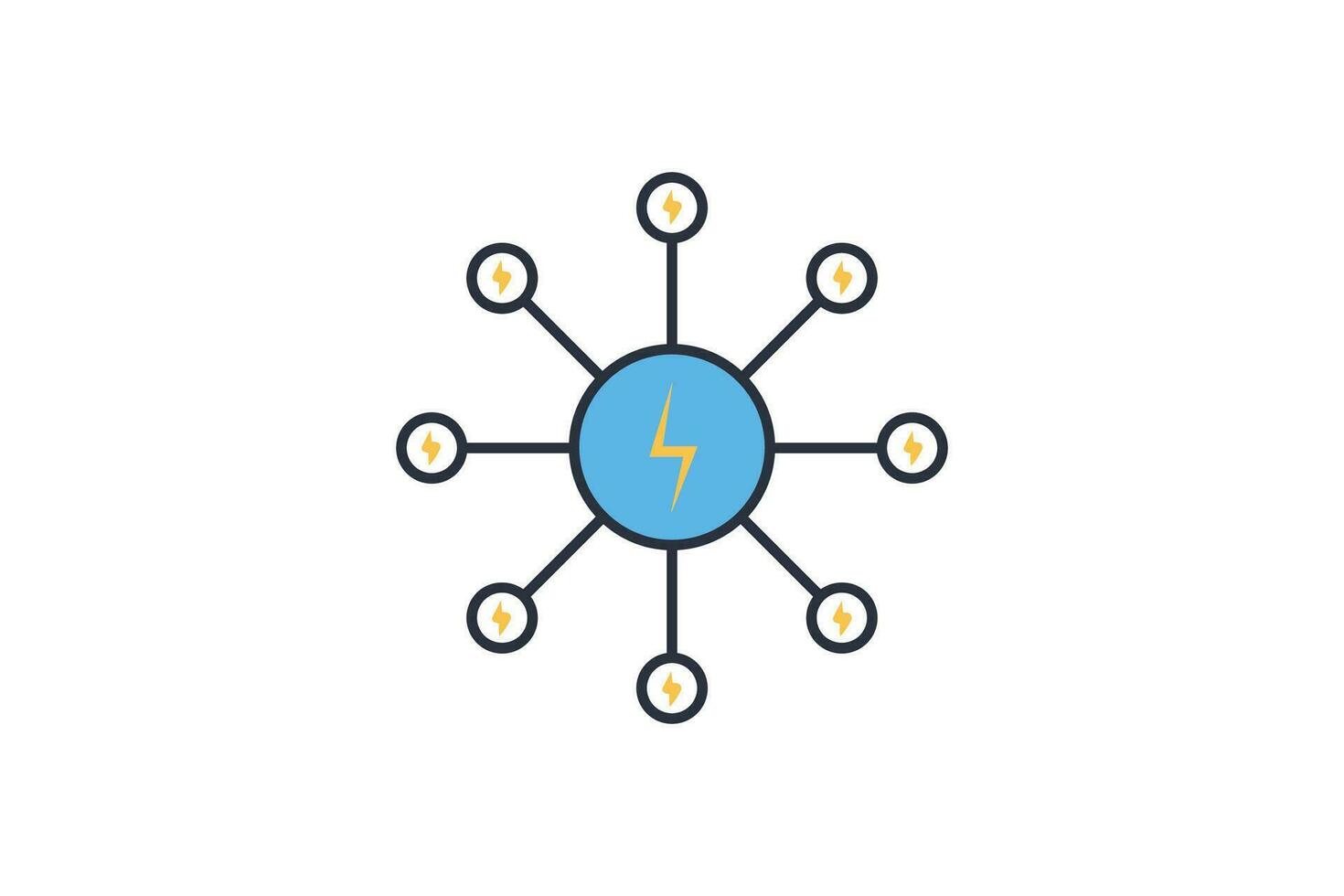 smart grid icon. Grid with interconnected energy sources. icon related ...