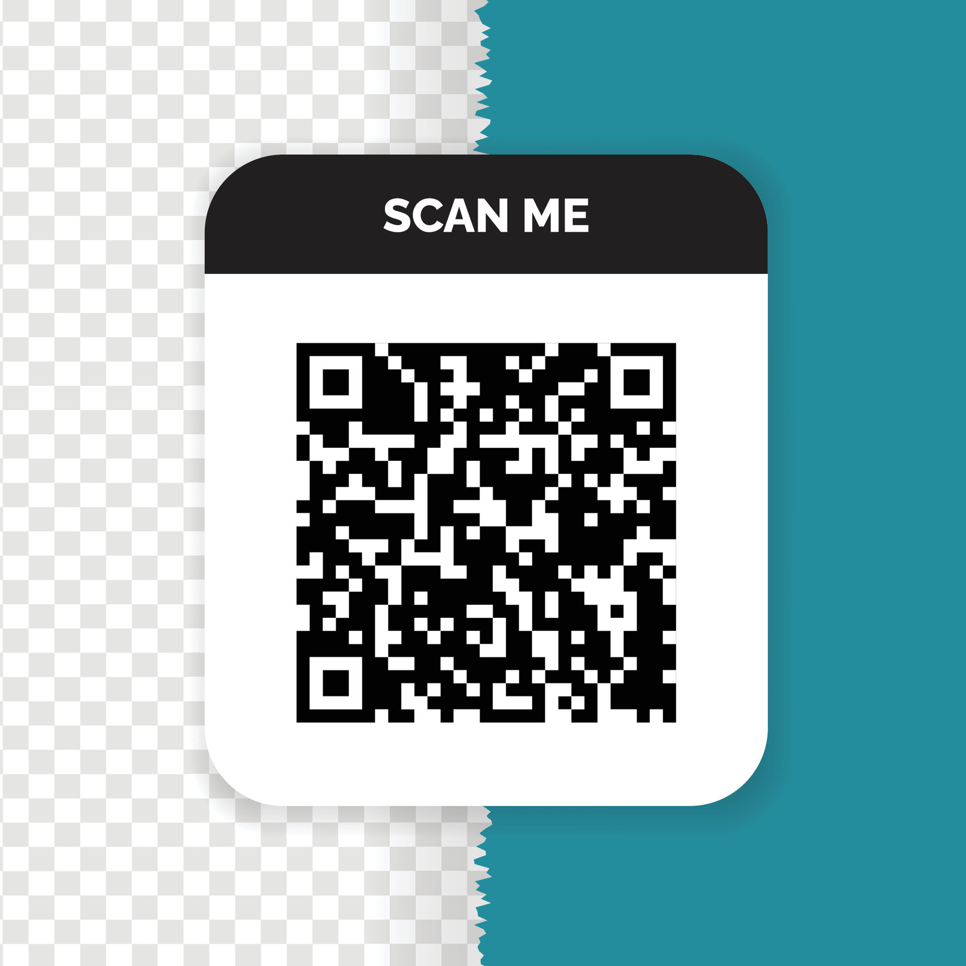 Vector Qr Code Scanning Scan Me Bar Code Label Isolated On Background