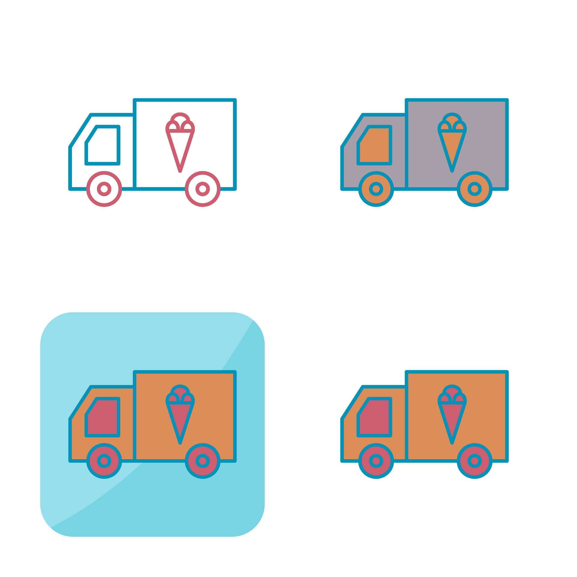Icecream Van Vector Icon 34534046 Vector Art At Vecteezy