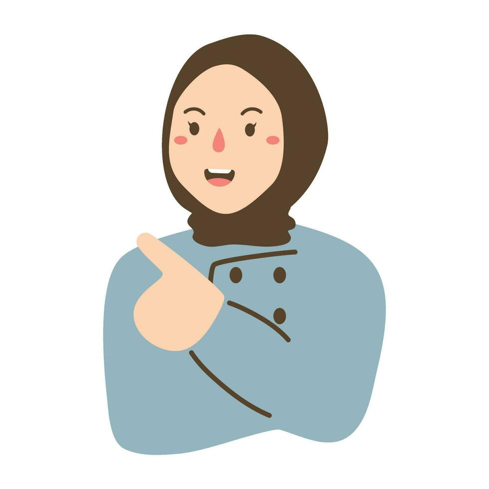 Cute Moslem Female Chef Illustration 34535366 Vector Art At Vecteezy