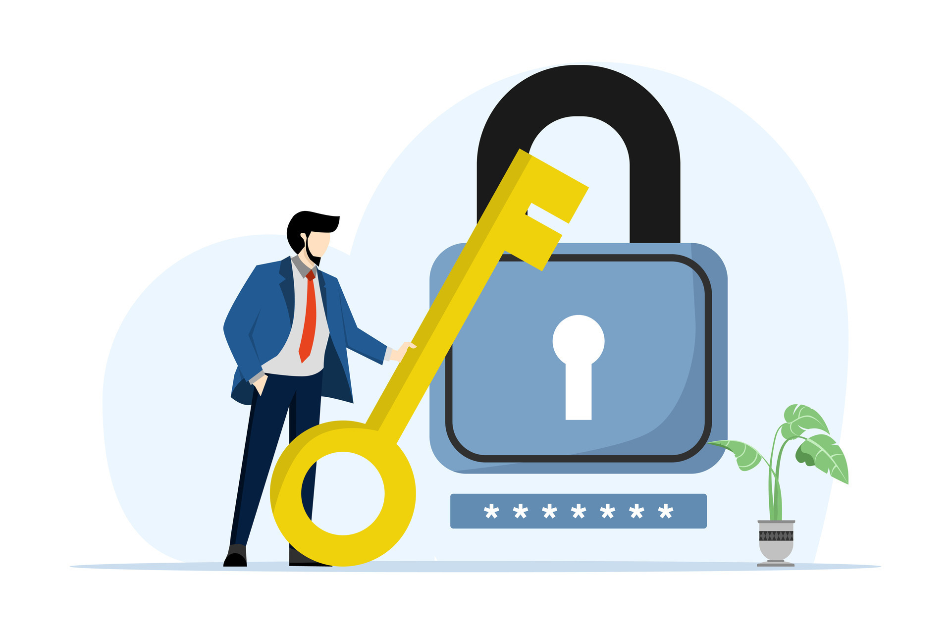 Personal Data Concept Cyber Security Data Protection Metaphors Set Database Cyber Security