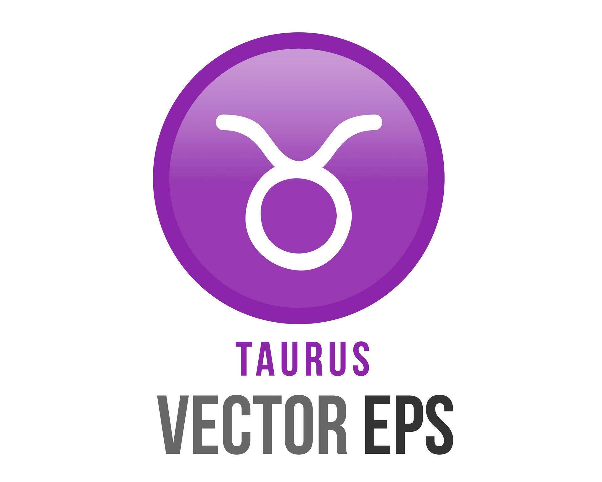 Vector Gradient Purple Taurus Astrological Sign Icon In The Zodiac