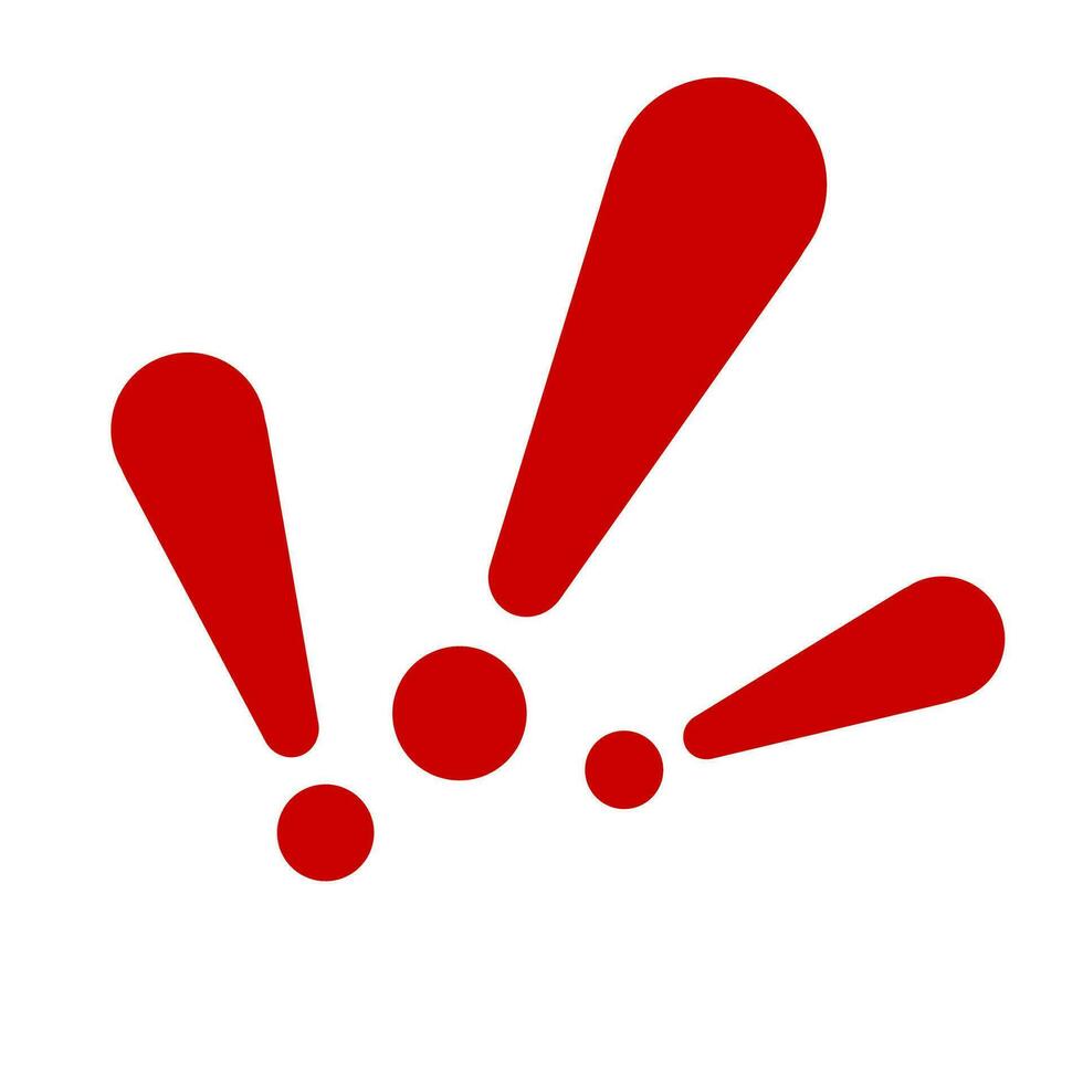 Exclamation mark. Red vector warn sign. Caution or attention icon ... Exclamation mark. Red vector warn sign. Caution or attention icon ...