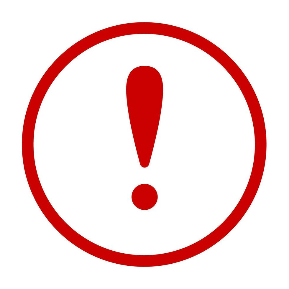 Exclamation mark. Red vector warn sign. Caution or attention icon ... Exclamation mark. Red vector warn sign. Caution or attention icon ...