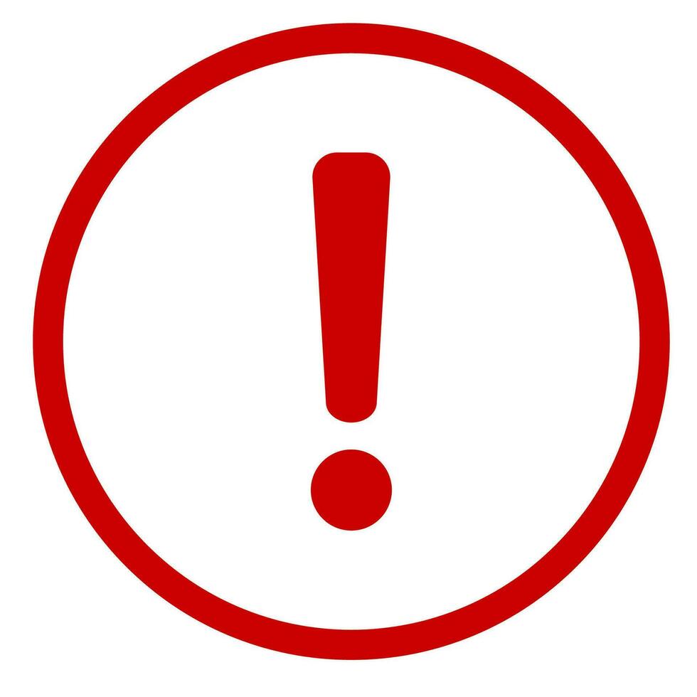 Exclamation mark. Red vector warn sign. Caution or attention icon ... Exclamation mark. Red vector warn sign. Caution or attention icon ...