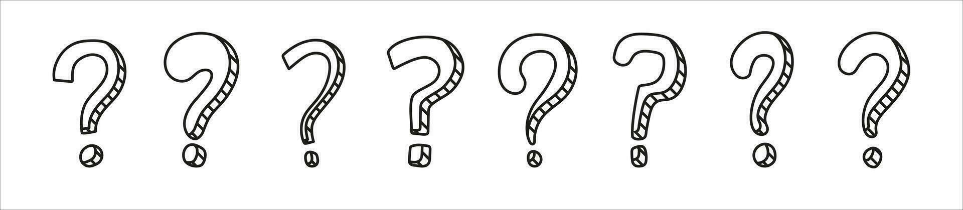 Hand drawn question mark with 3d effect in pop art style. 34549010 ...