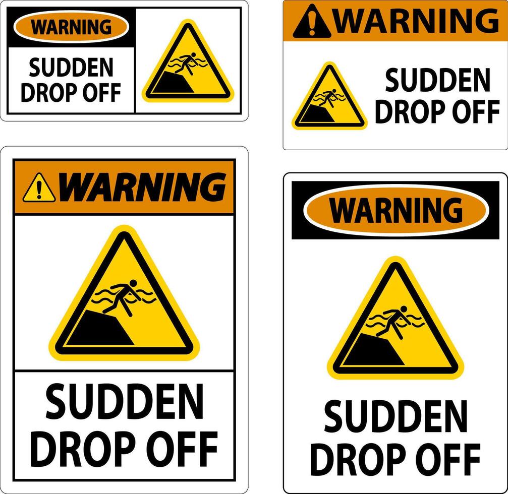 Warning Sign Sudden Drop Off 34554706 Vector Art at Vecteezy Warning Sign Sudden Drop Off 34554706 Vector Art at Vecteezy