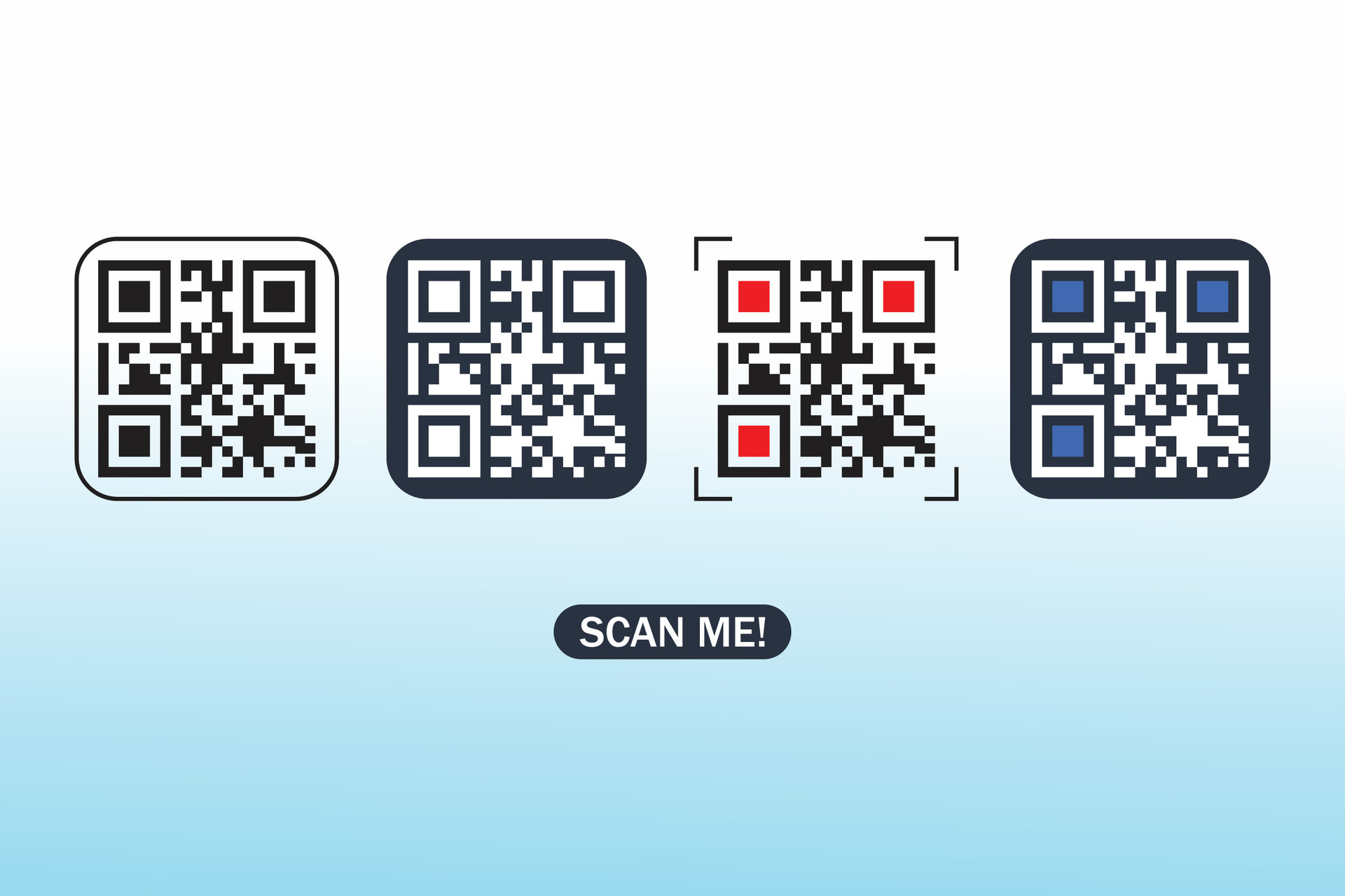 Qr Code Set Template Of Frames With Text Scan Me And Qr Code 34554827