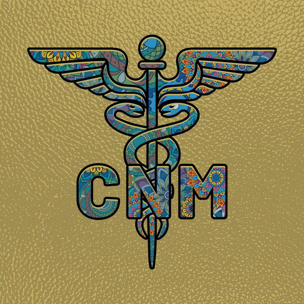 cnm enfermero, médico símbolo caduceo cnm enfermero facultativo vector, colorante médico símbolo ...