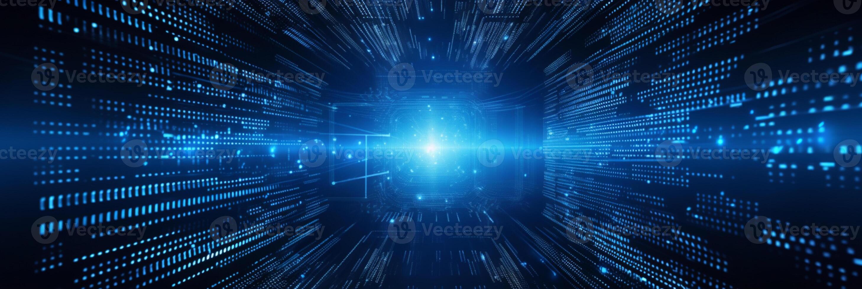 Abstract Background Futuristic Technology Dark Blue Background Data