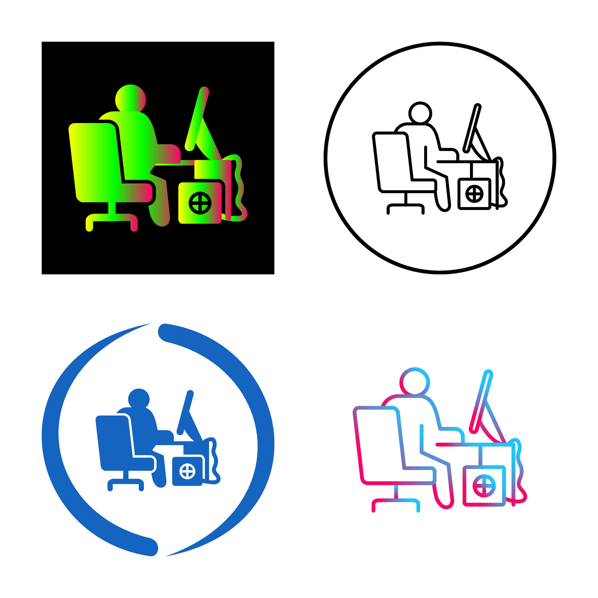 Computer Worker Vector Icon 34581251 Vector Art at Vecteezy