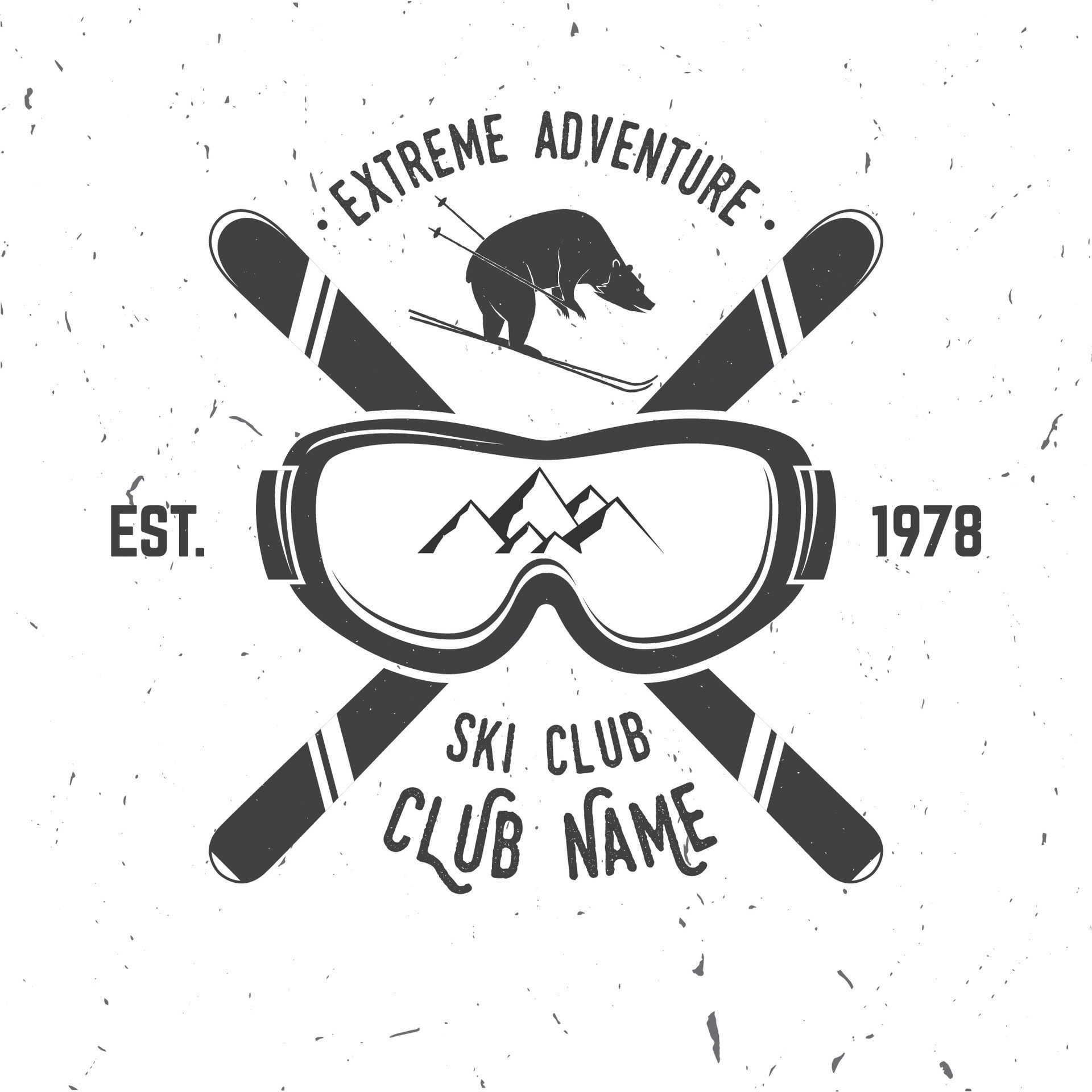 Vector ski club retro badge. 34591754 Vector Art at Vecteezy