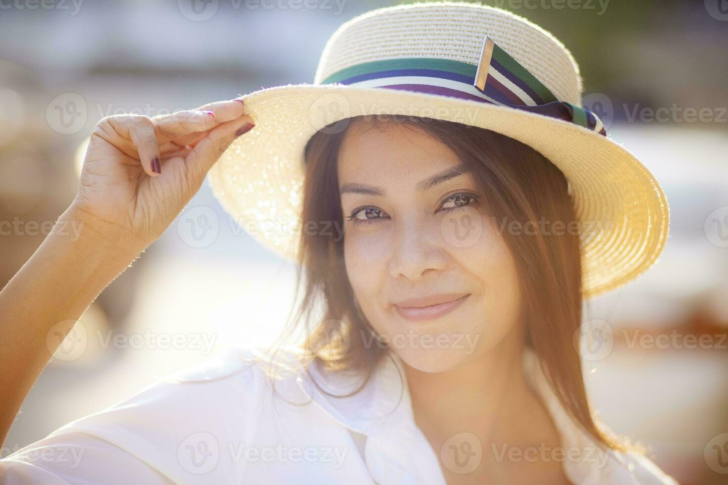 portrait headshot of beautiful asian younger woman toothy smiling face ...