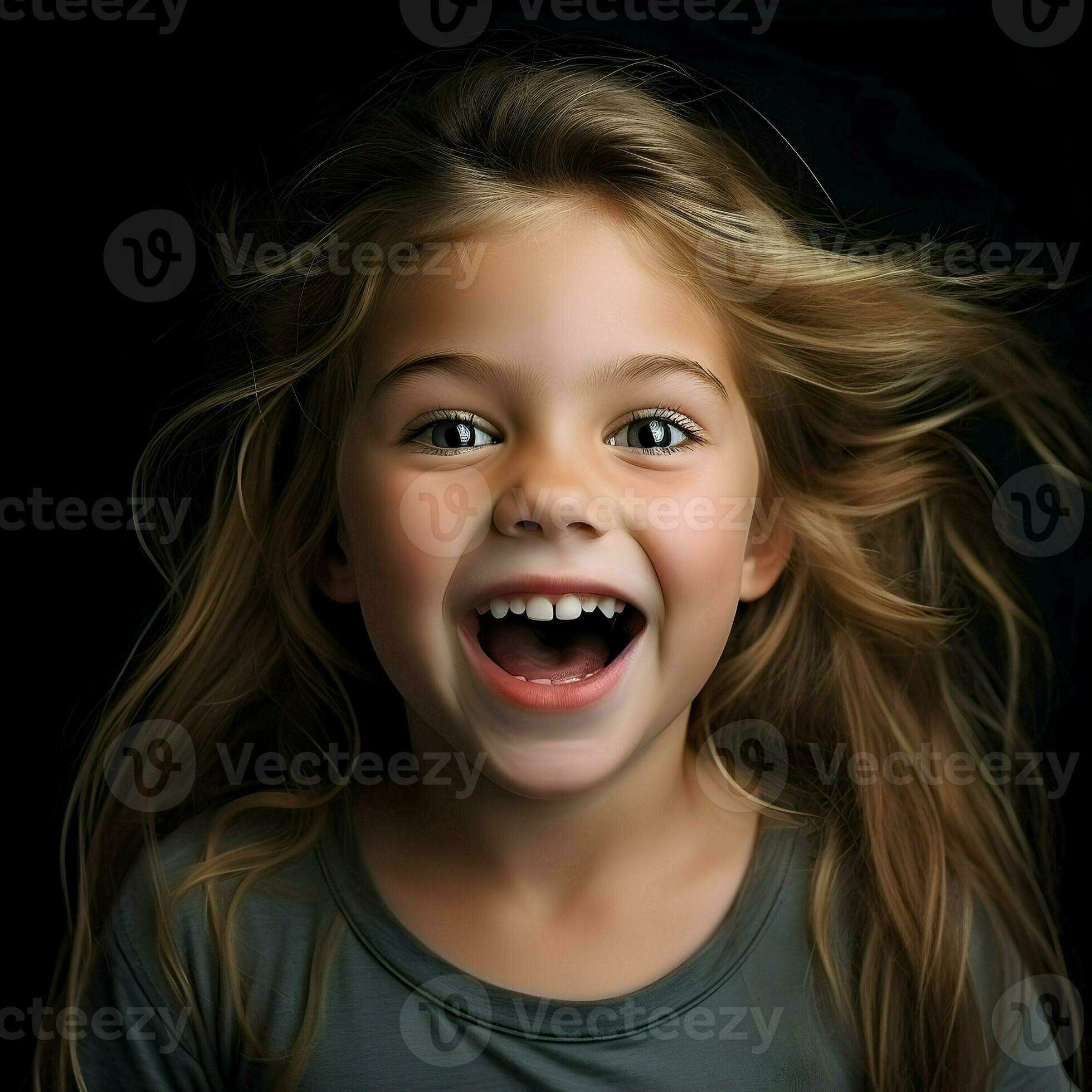 Happy 7-year-old girl. High quality. AI Generative 34596545 Stock Photo at Vecteezy