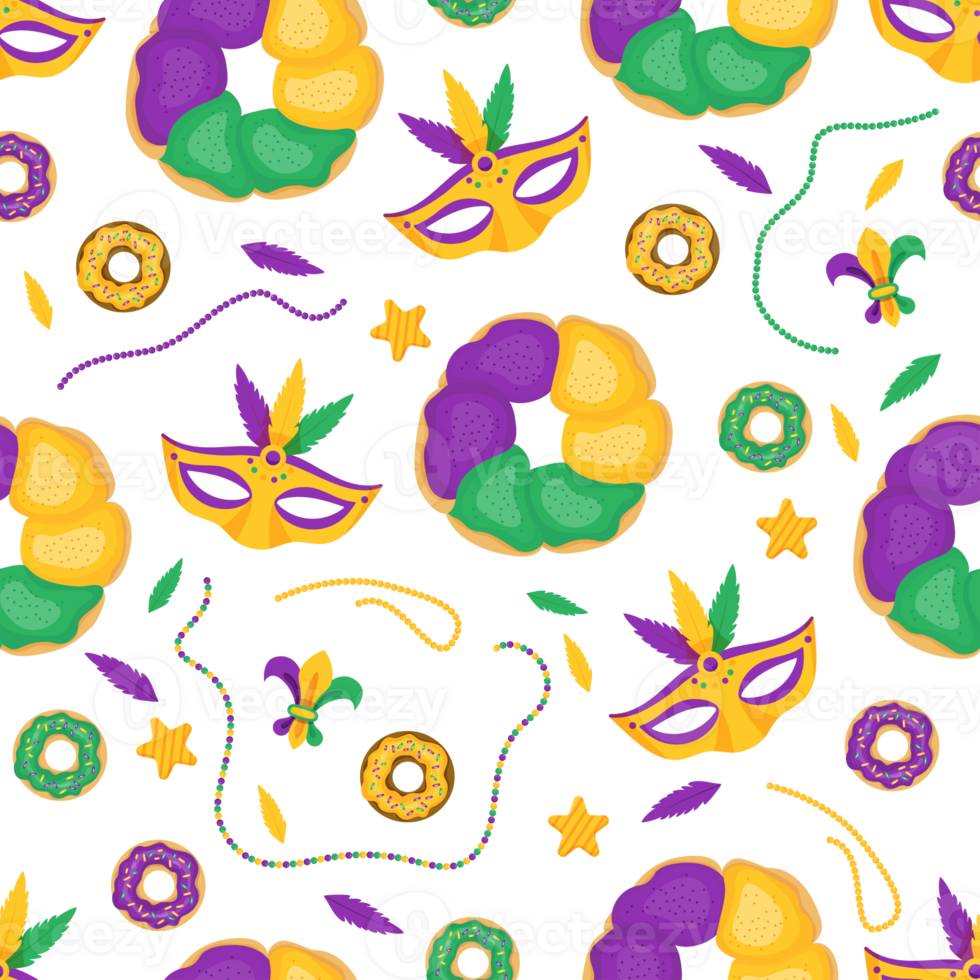 Mardi Gras seamless pattern. King Cake 34597509 PNG Mardi Gras seamless pattern. King Cake 34597509 PNG
