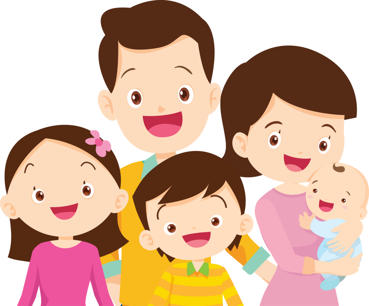 grande familia juntos personas en pie pequeño chico, adolescente chica, mujer, hombre, antiguo ...