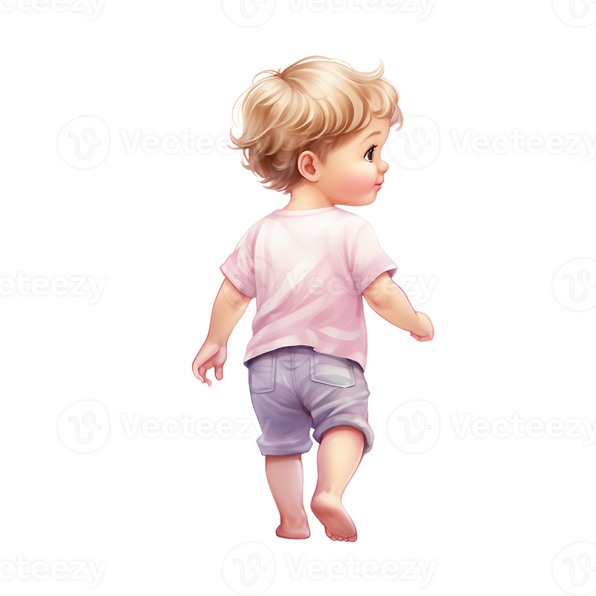 watercolor Cute baby walking clipart, baby shower watercolor isolated ...