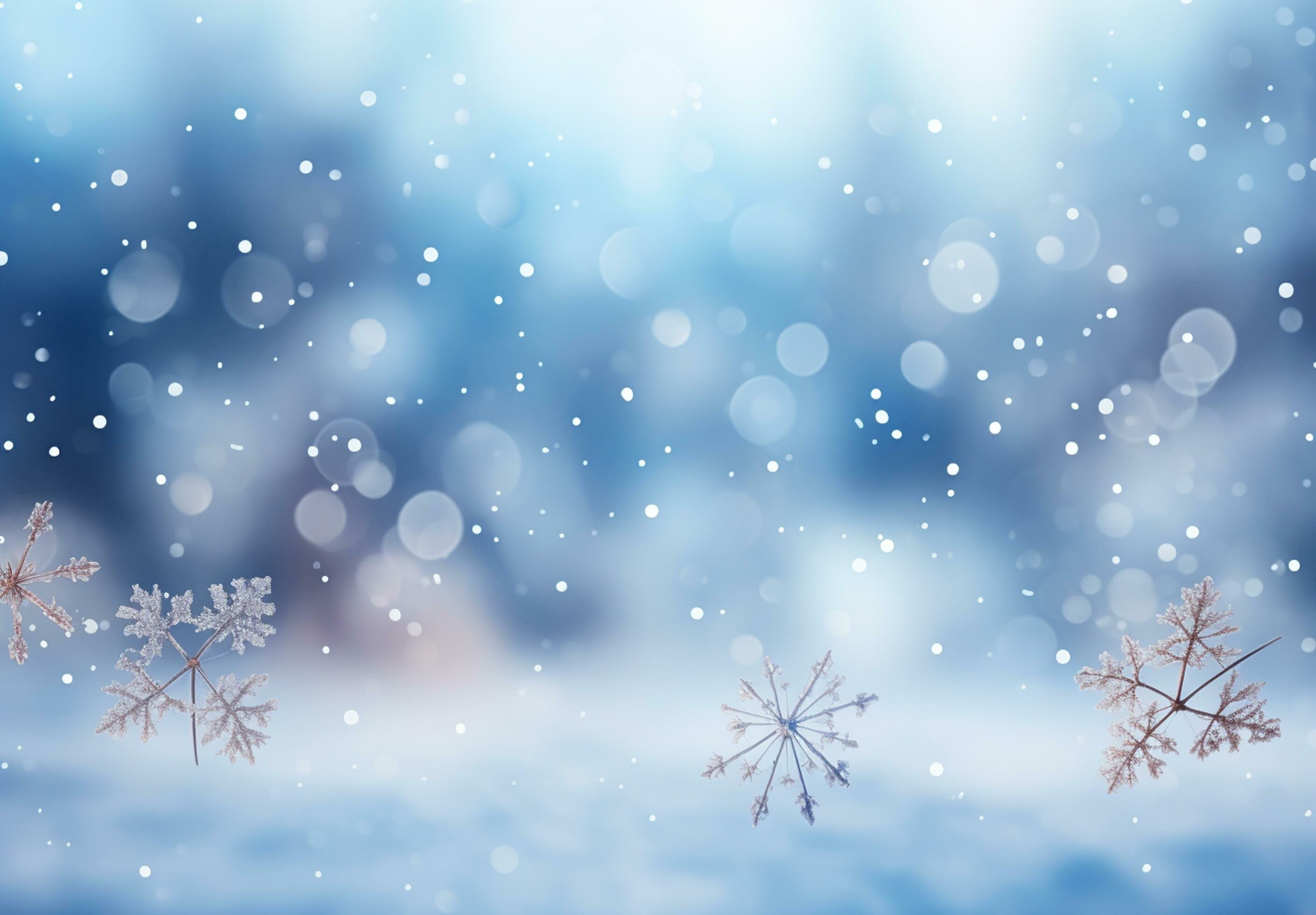 AI generated Snow background and tree winter with copy space scene ...