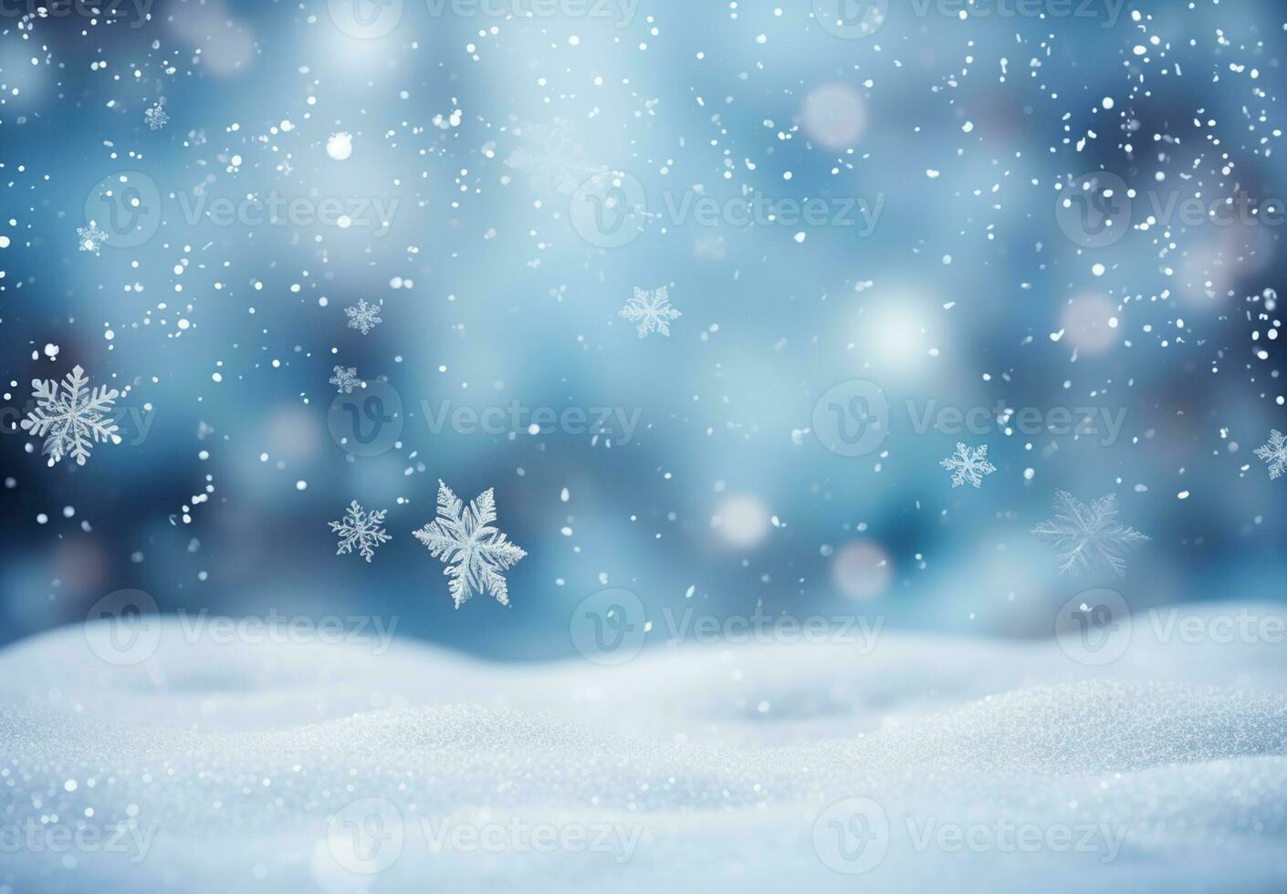 AI generated Snow background and tree winter with copy space scene ...