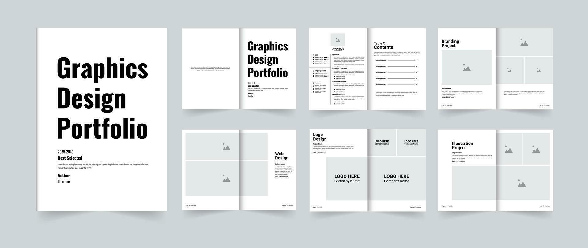 Creative graphics design portfolio template or simple portfolio layout ...
