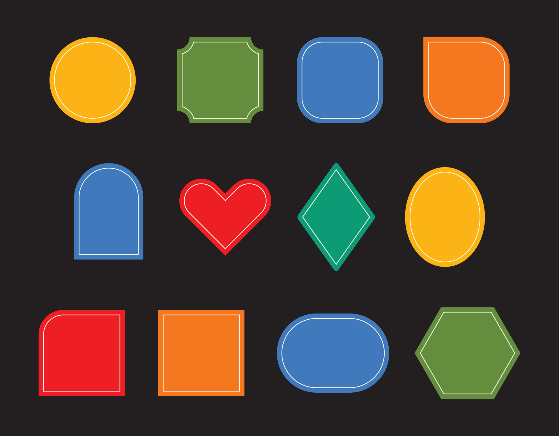 flat design vector coloful basic shape collection set 34602898 Vector ...