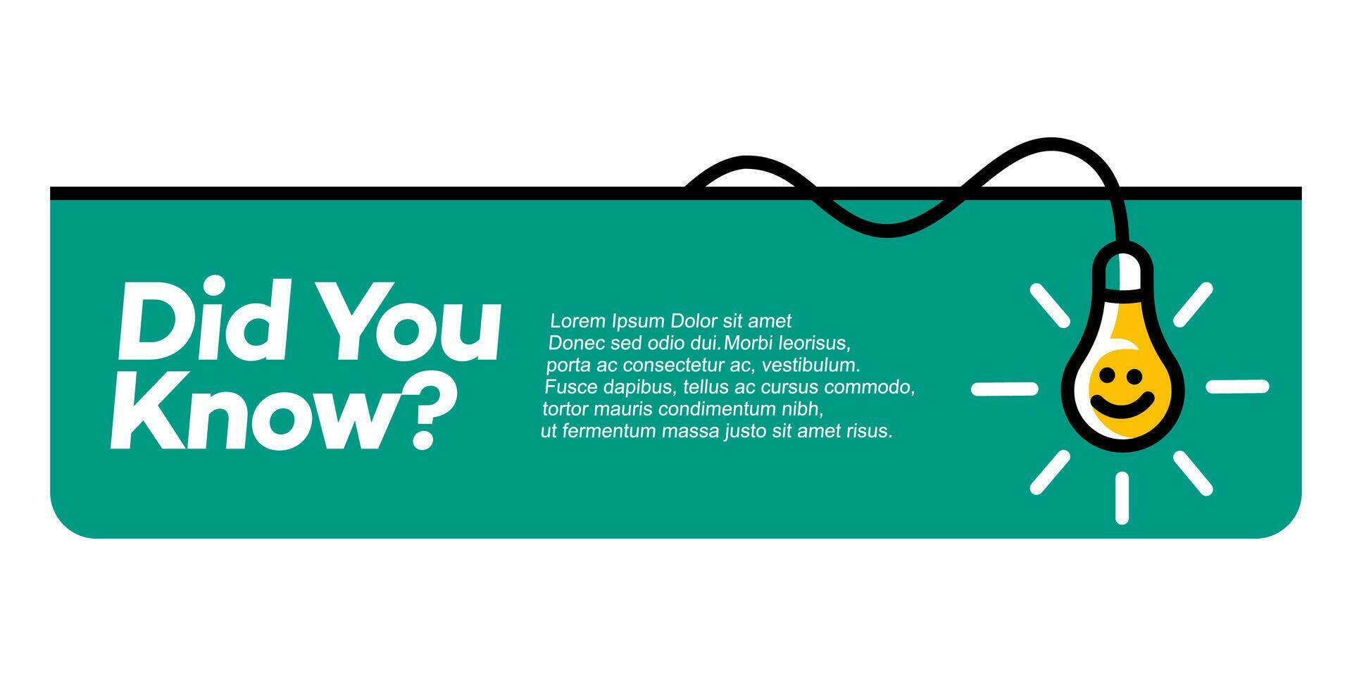 fun cartoon style Did you know geometric message bubble with light vector image. template post ...